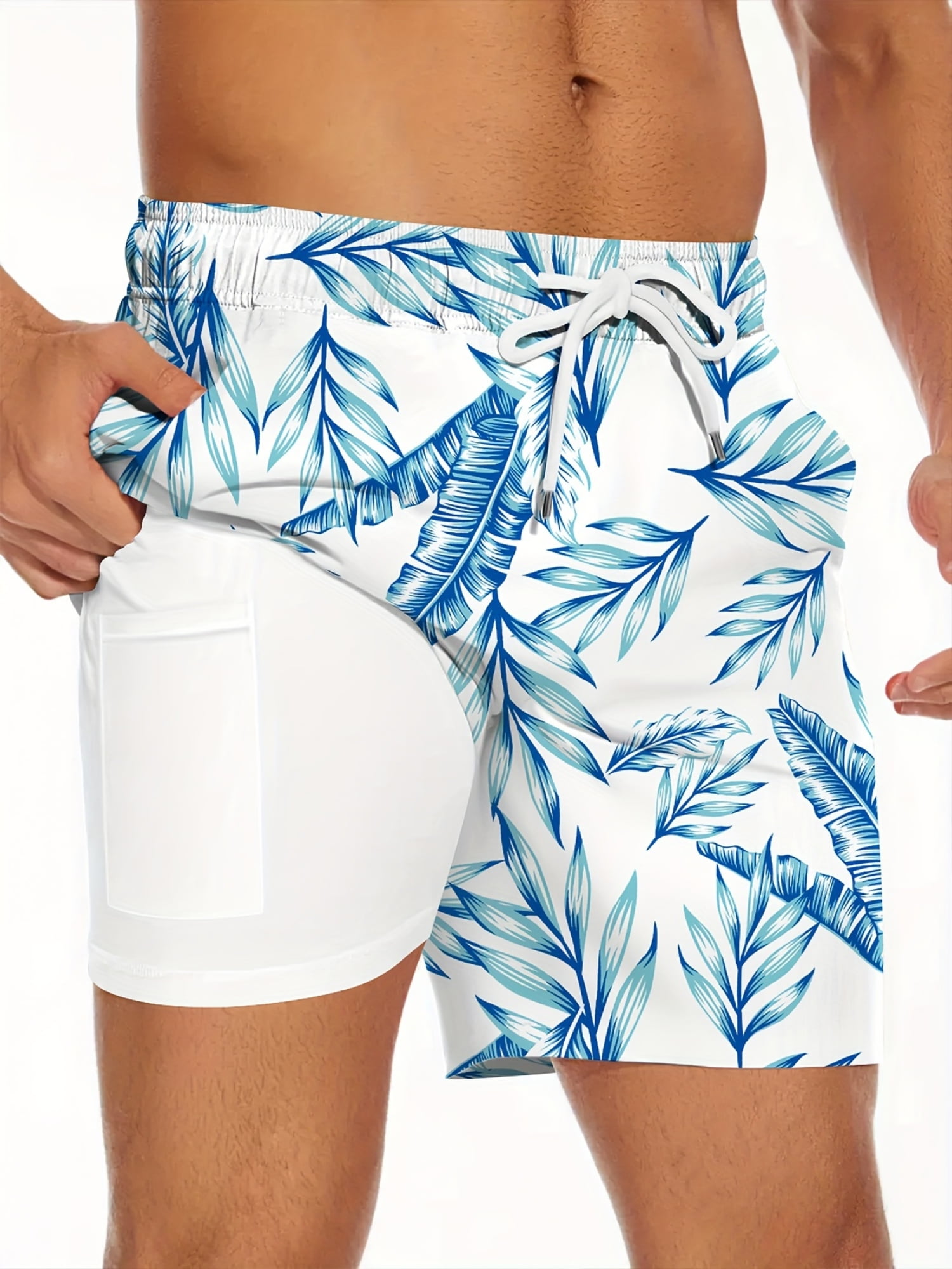 Ginsiom Mens Swim Trunks with Mesh Lining Quick Dry Board Shorts Beach ...