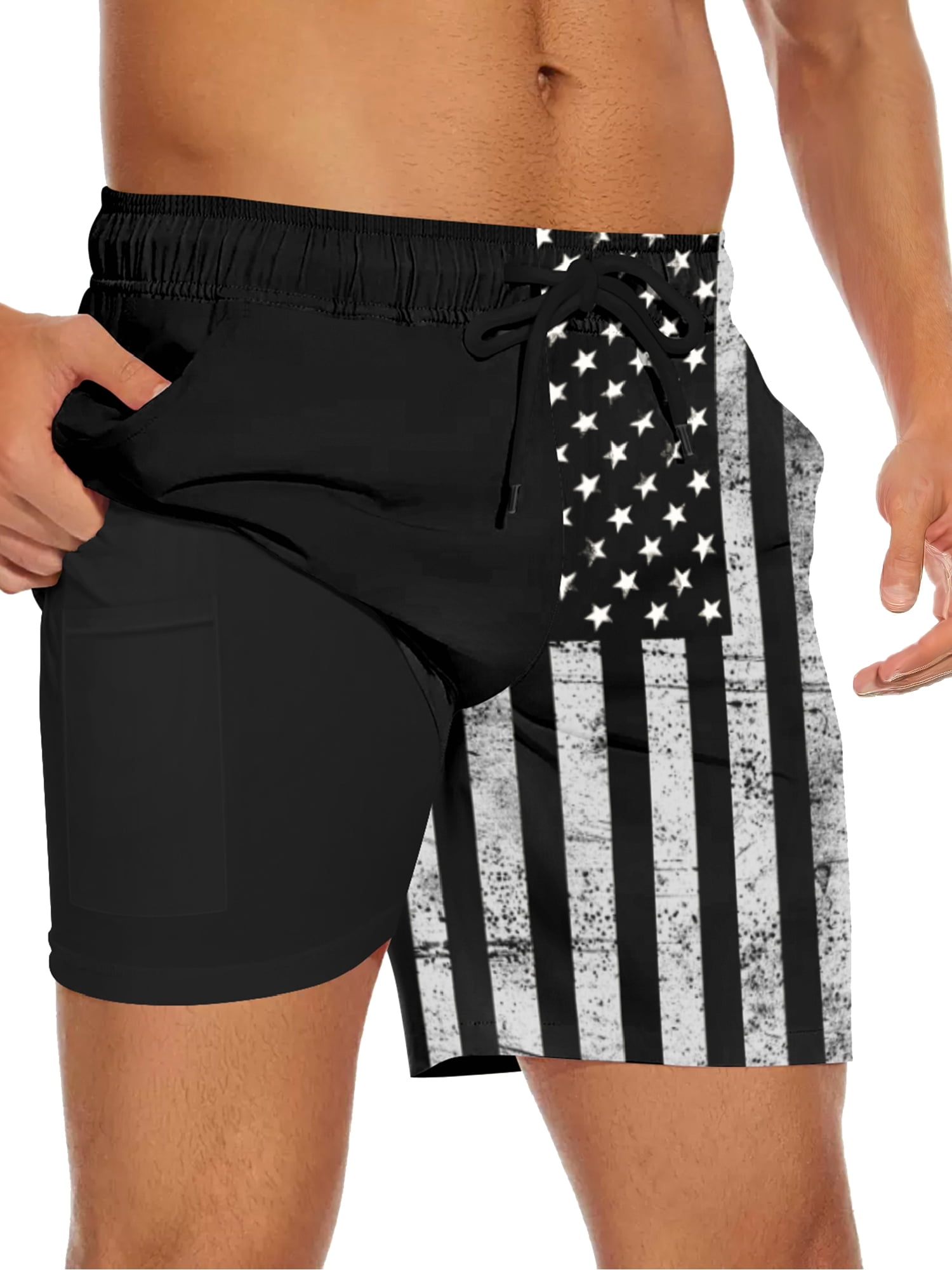 Ginsiom Mens Swim Trunks with Mesh Lining Quick Dry Board Shorts Beach ...