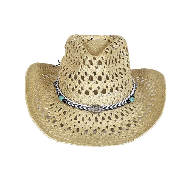 Ginsiom Woven Straw Cowboy Hat for Women & Men, Wide Brim, Western ...