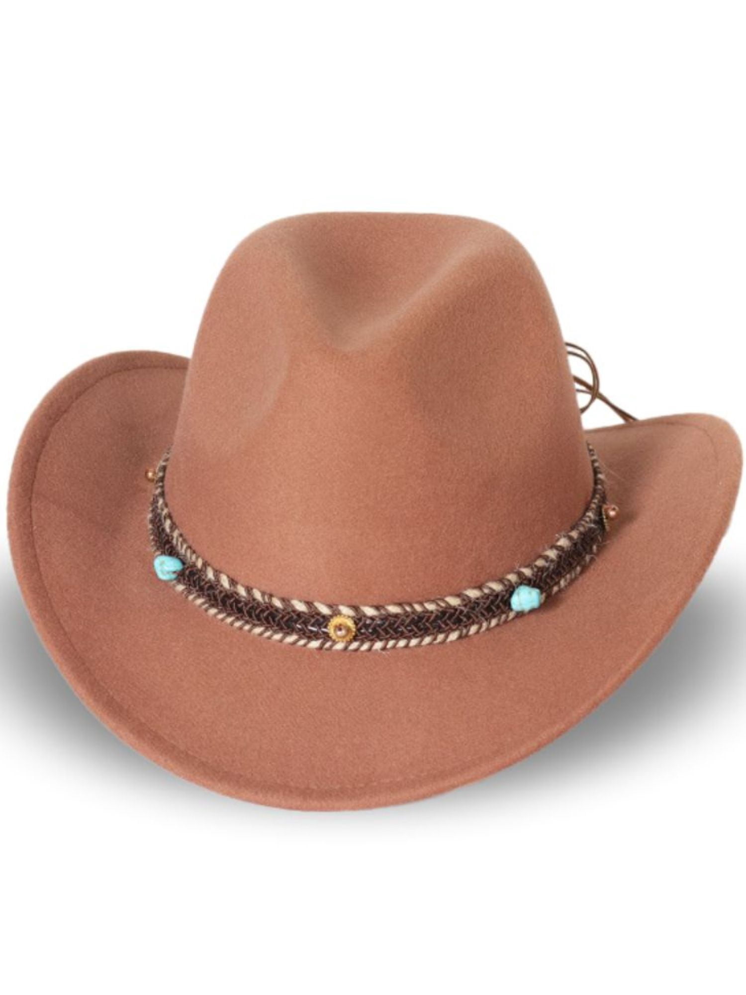Ginsiom Western Cowboy Hat for Men Women Roll Up Felt Cowgirl Hat with ...