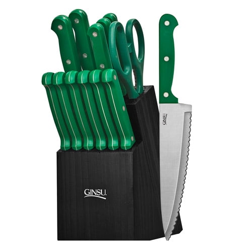 Ginsu Essential Series 14-Piece Stainless Steel Serrated Knife Set ...