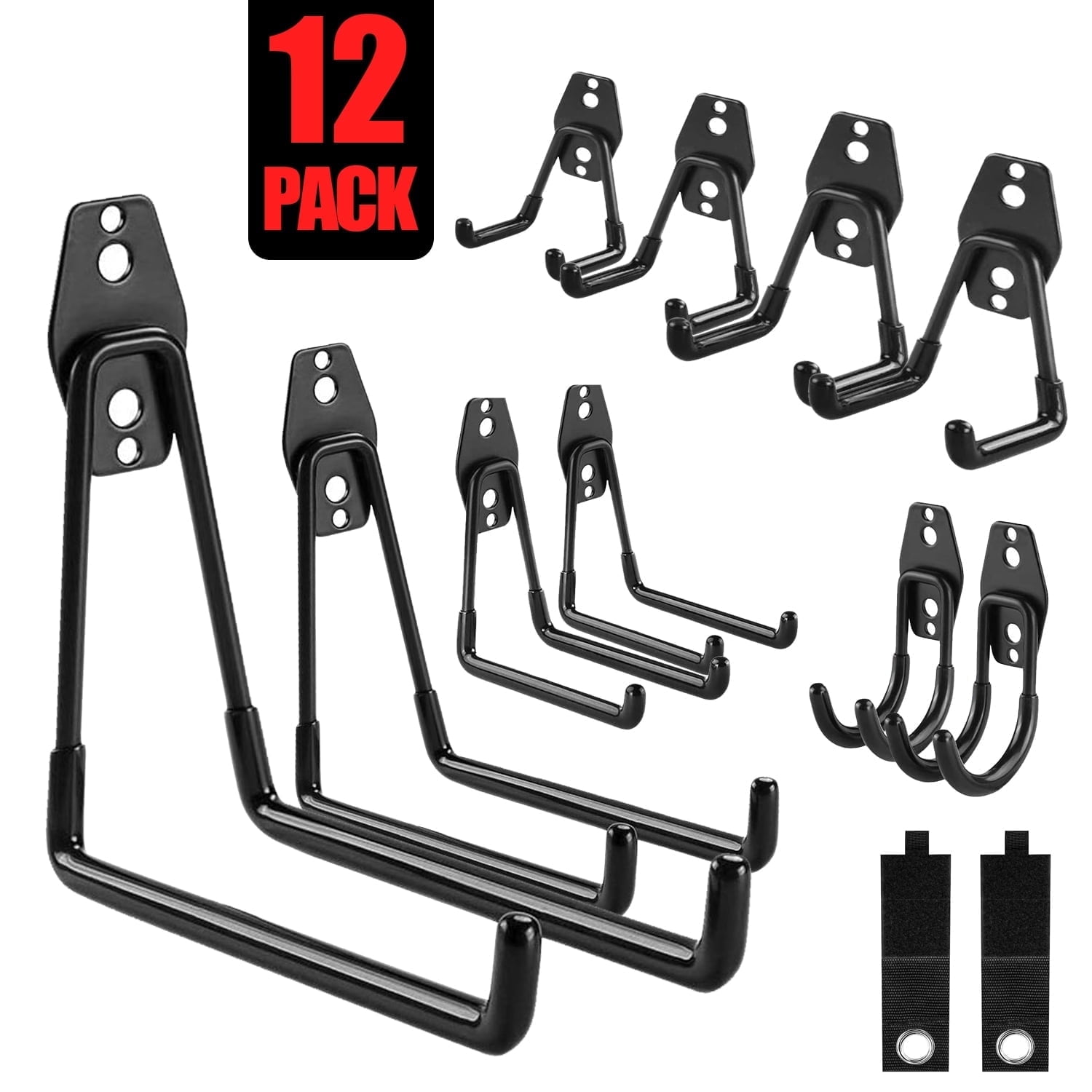Gintenco Garage Hooks, 12 Pack Steel Heavy Duty Garage Storage Hooks with Anti-Slip Coating ...