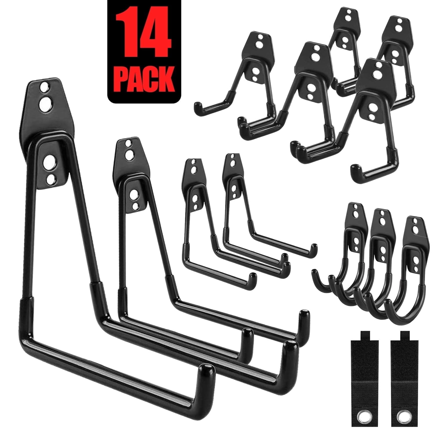 Gintenco Garage Hooks, 14 Pack Steel Heavy Duty Garage Storage Hooks ...
