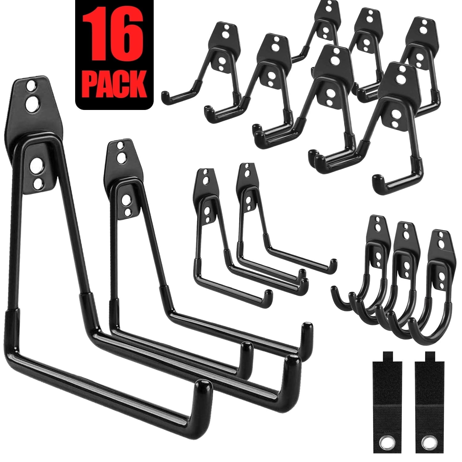 Gintenco Garage Hooks, 16 Pack Steel Heavy Duty Garage Storage Hooks ...