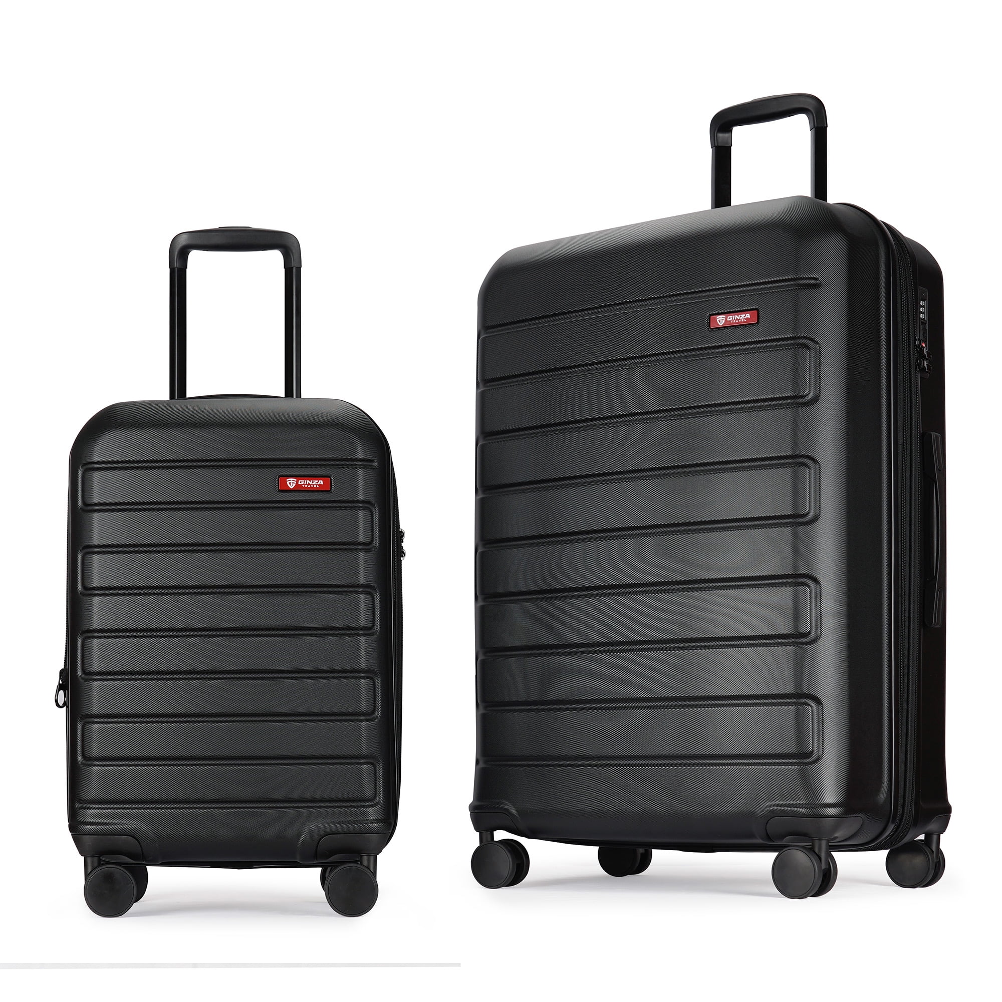 GinzaTravel 2 Piece Hardside Expandable Luggage Sets (20"/28"),Hard ...