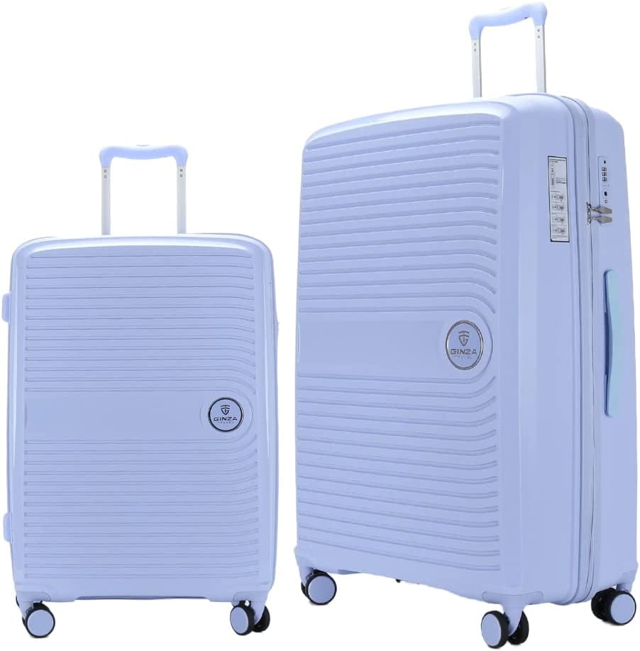 Ginza Travel 2 Piece Luggage Sets Hard Shell Suitcase Set with Spinner ...
