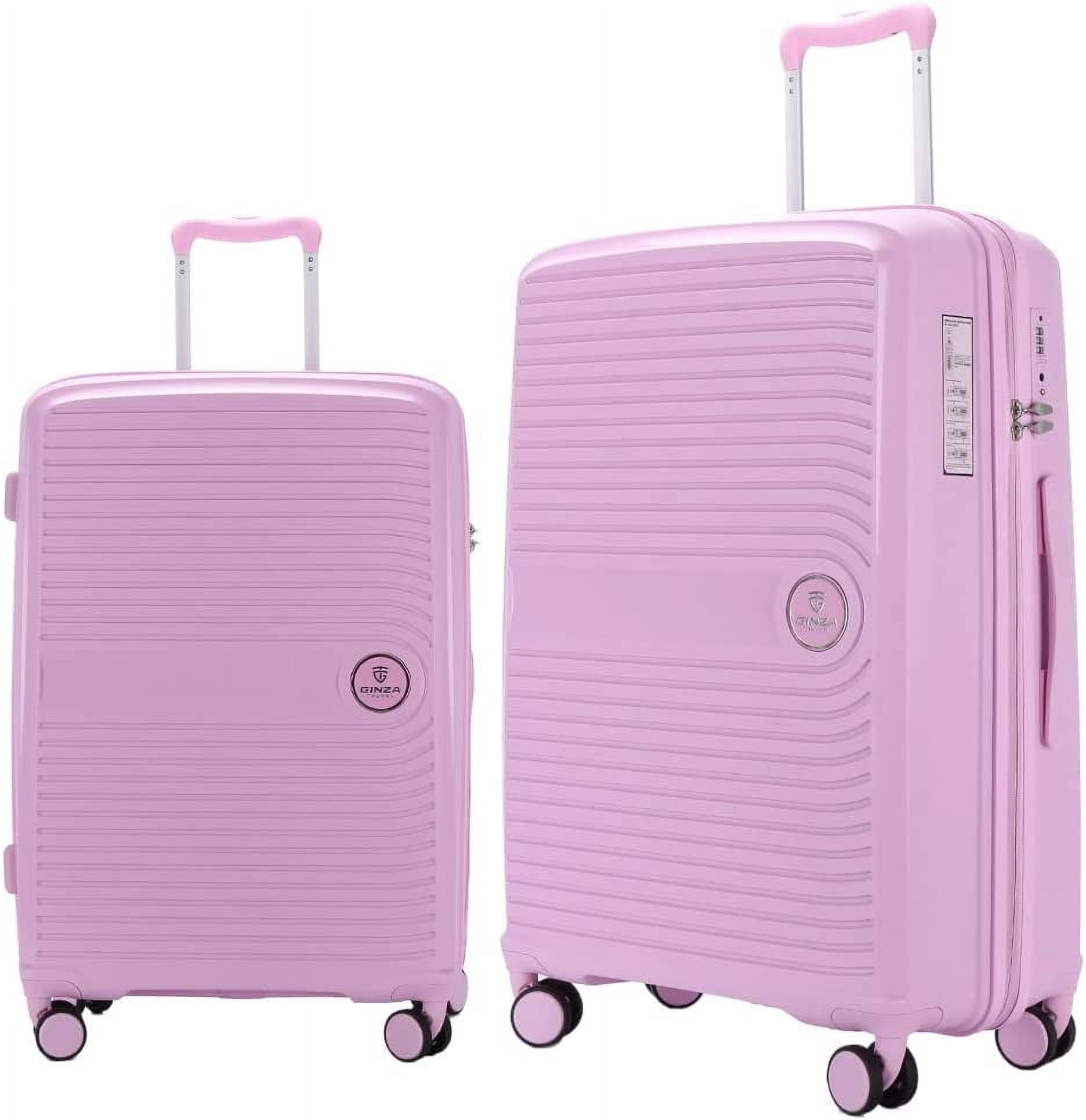 Ginza Travel 2 Piece Luggage Sets Hard Shell Suitcase Set with Spinner ...