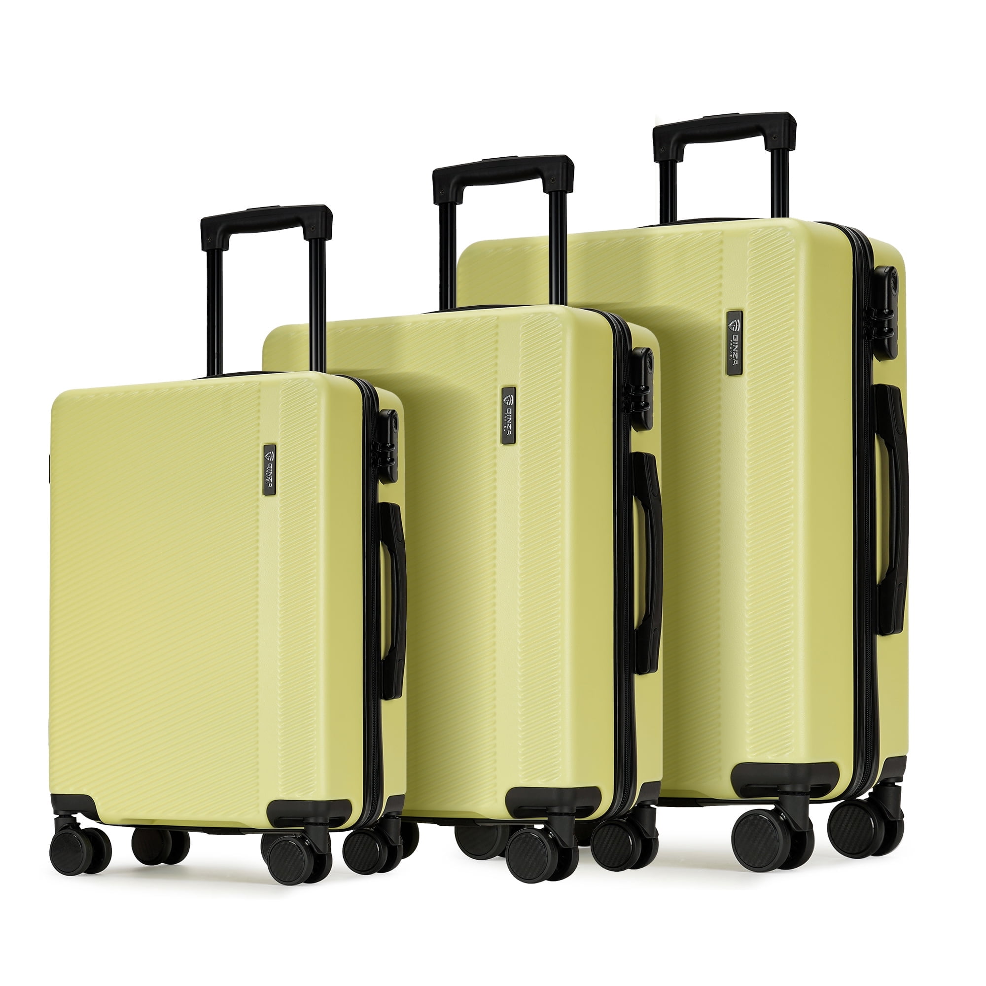 Ginza Travel 3 Piece Hardside Luggage Sets,Hardshell Lightweight ...