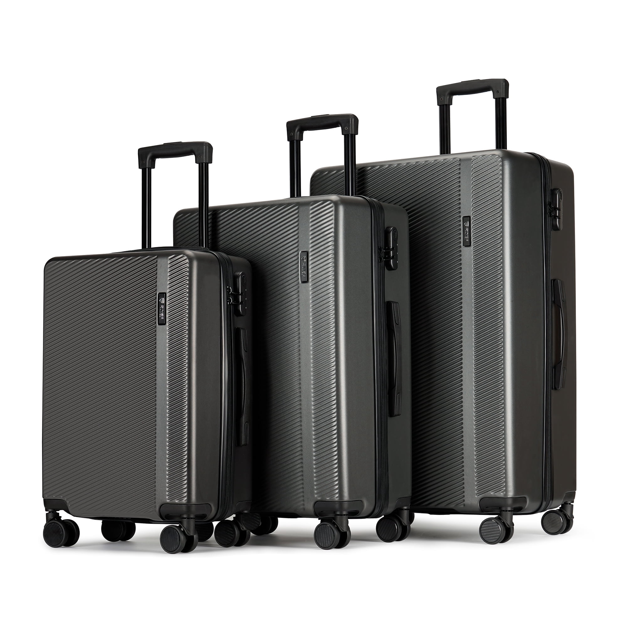 Ginza Travel Hardshell 3 Piece Luggage Sets, Carry On & Checked, ABS ...