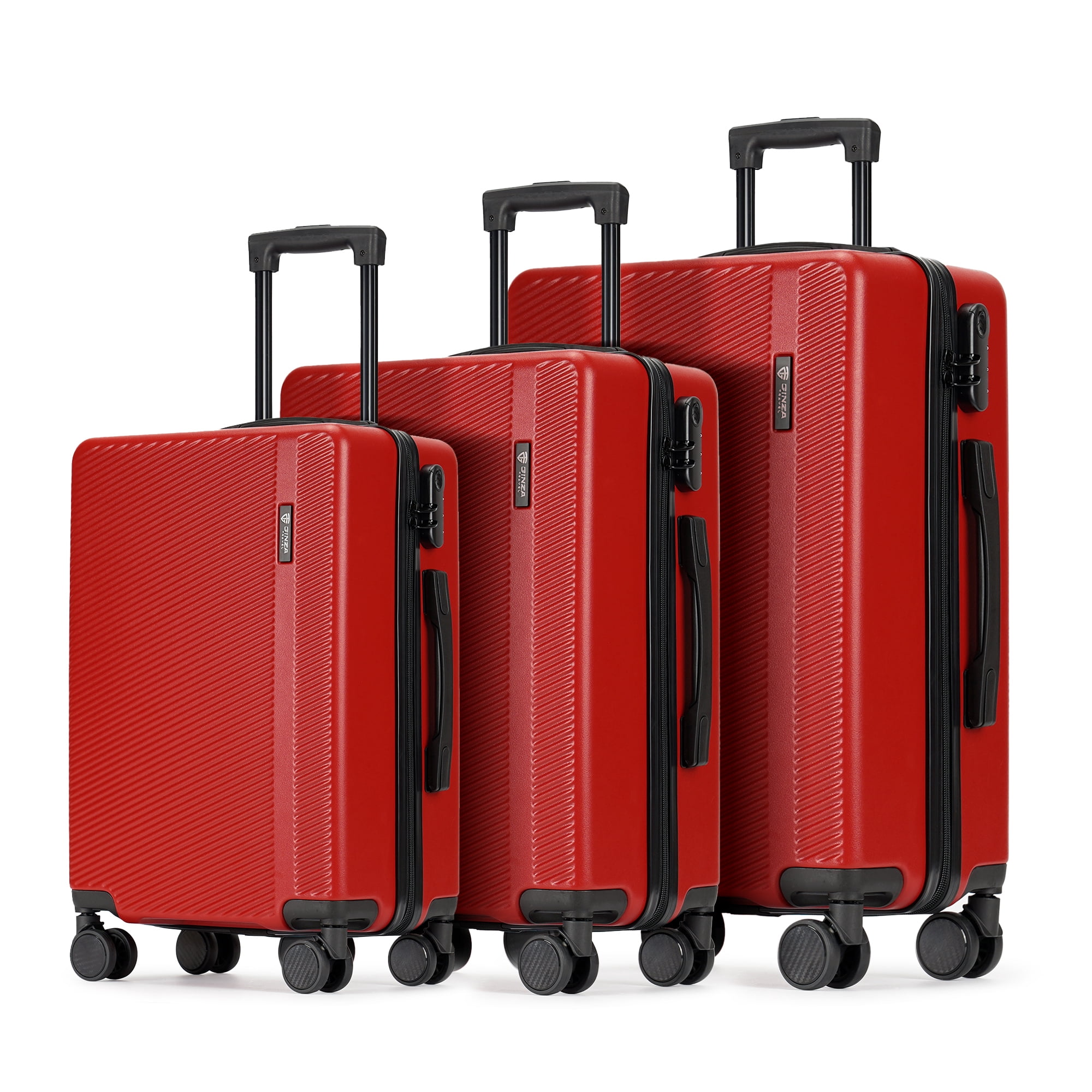 Ginza Travel 3 Piece Hardshell Carry On Luggage Sets, Lightweight ...