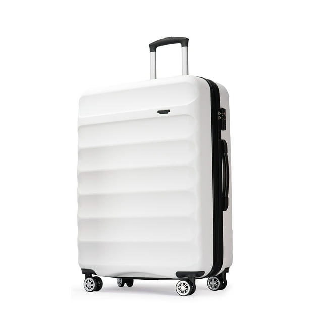 "GinzaTravel 28"" Expandible Hard Shell Spinner Luggage Set, White ...