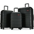 GinzaTravel 3-Piece Hard Shell Luggage Set with Aluminum Spinner Wheels ...