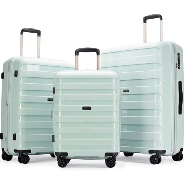 SHOWKOO 3Pcs Hard Shell Luggage Set with Expandable Spinner Wheels, TSA ...