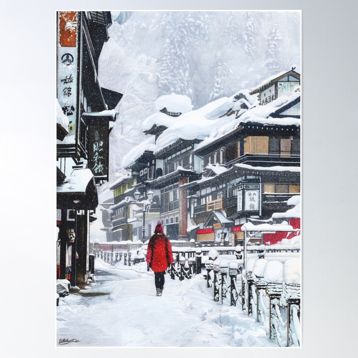 Ginzan Onsen Poster, 12x18 UNFRAMED - Walmart.com