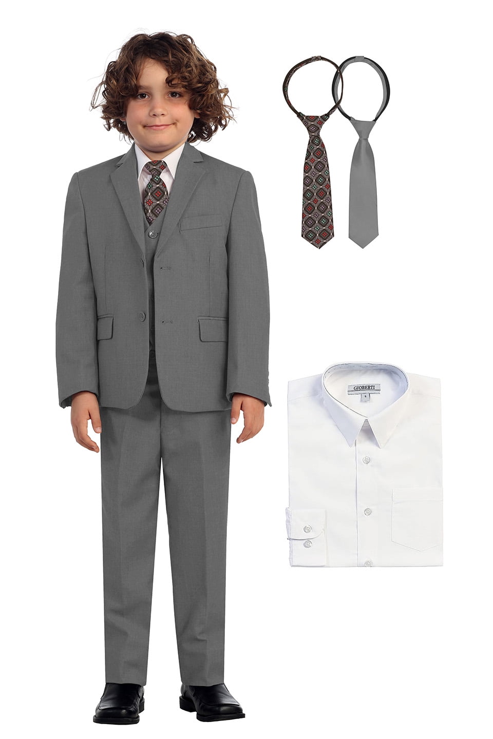 Gioberti Boy's Formal 6-Piece Suit, Jacket, Vest, and Dress Pants Suit ...