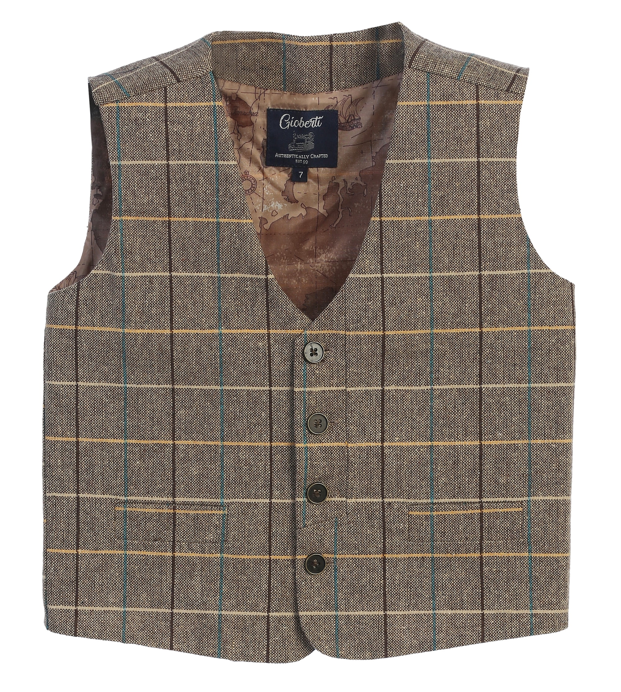 Gioberti Kids and Boys 3pc Tweed Vest with Matching Cap and Bow Tie ...