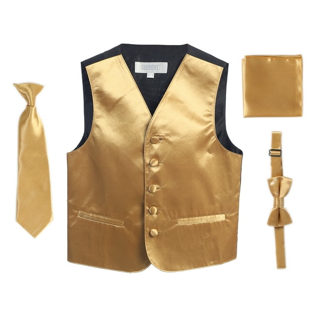 Gioberti Kids and Boys 4pc Satin Formal Vest Set - Walmart.com