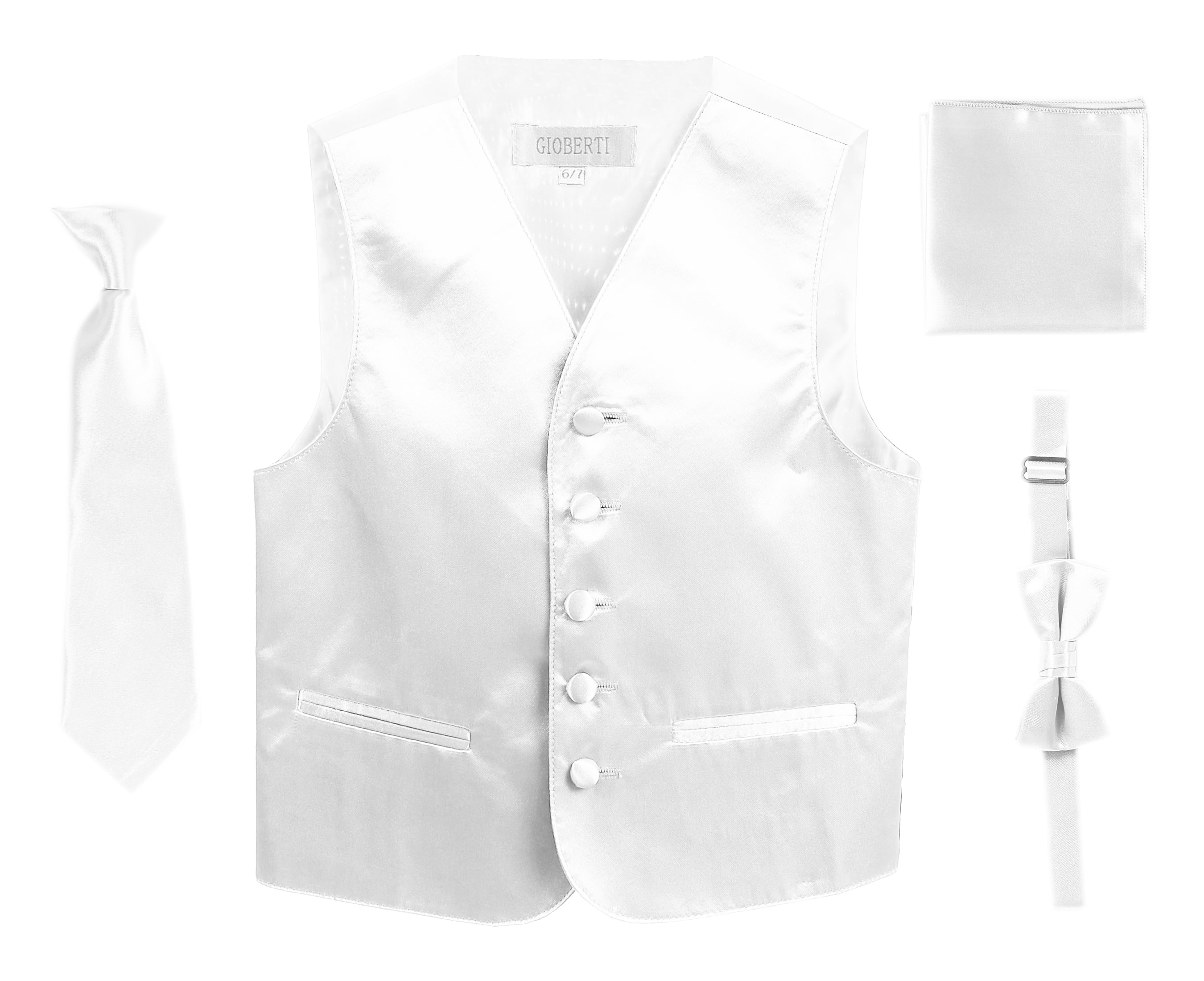 Gioberti Kids and Boys 4pc Satin Formal Vest Set - Walmart.com