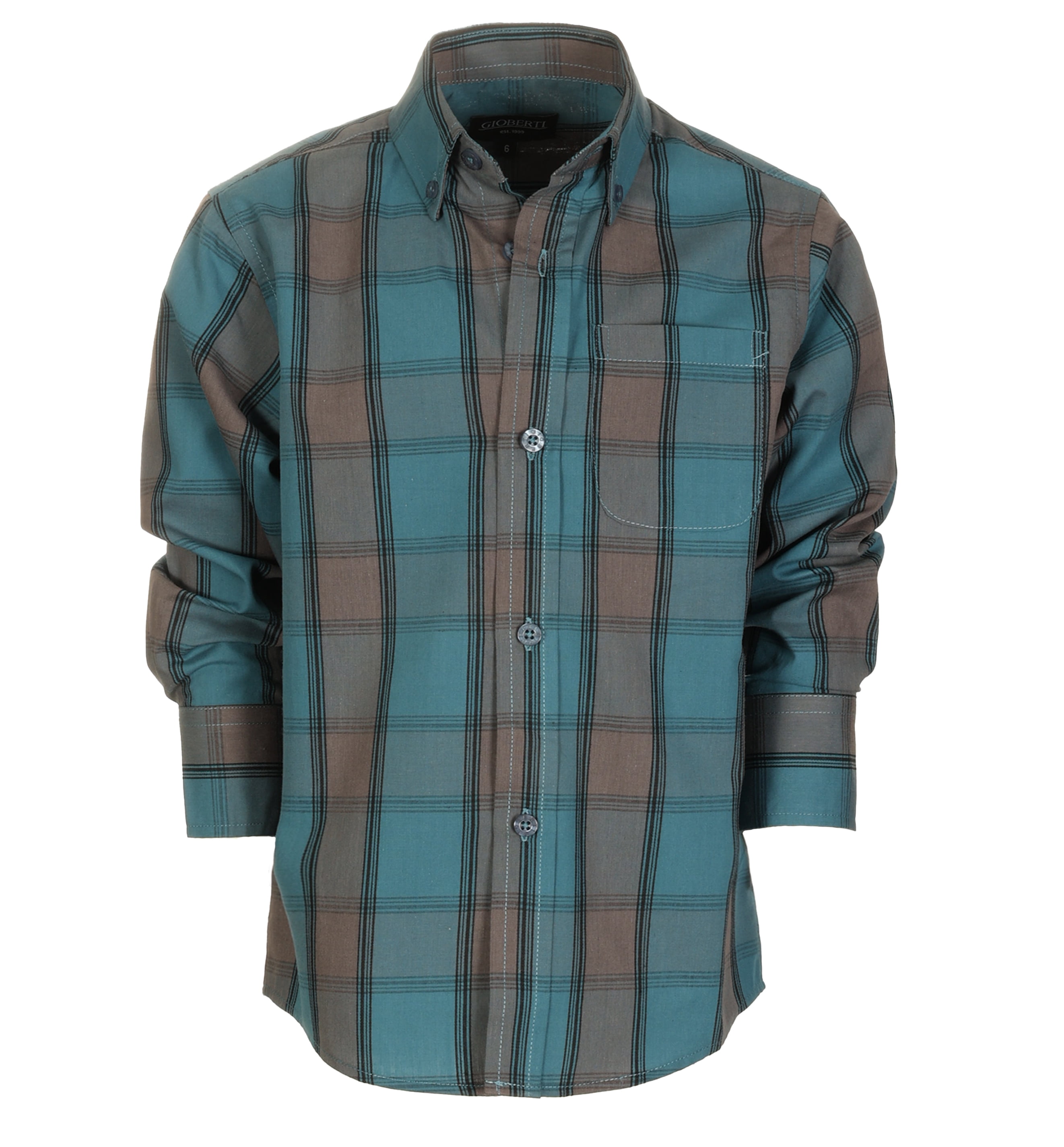 Gioberti Kids and Boys Long Sleeve Button Down Plaid Checkered Shirt ...