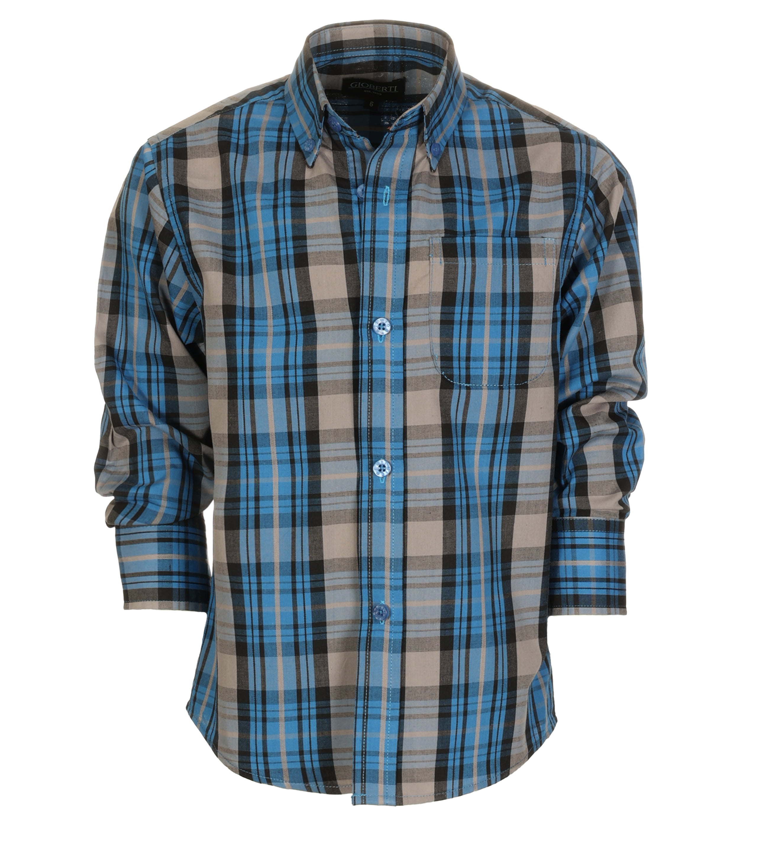 Gioberti Kids and Boys Long Sleeve Button Down Plaid Checkered Shirt ...