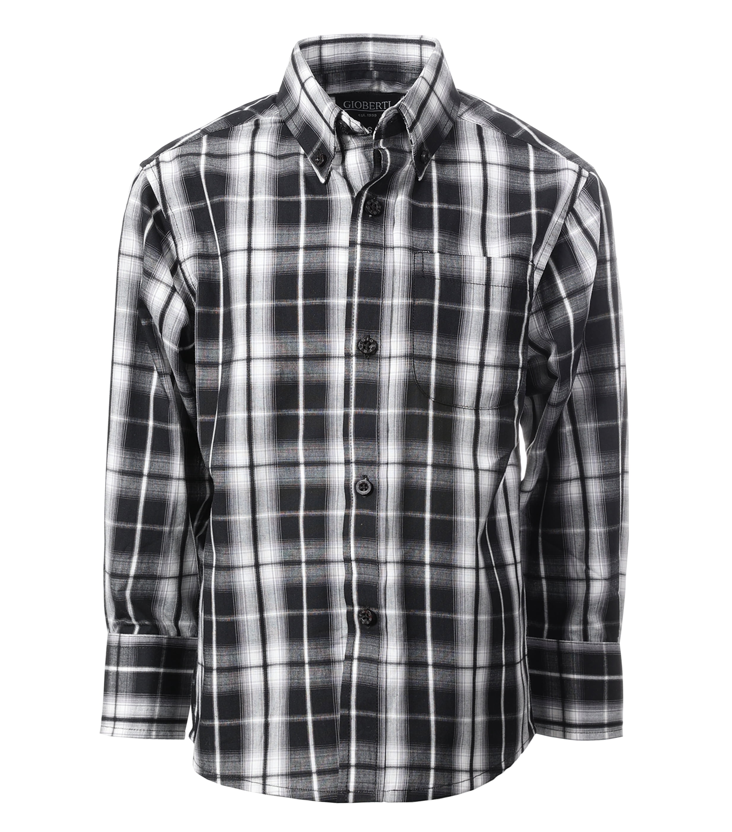 Gioberti Kids and Boys Long Sleeve Button Down Plaid Checkered Shirt ...