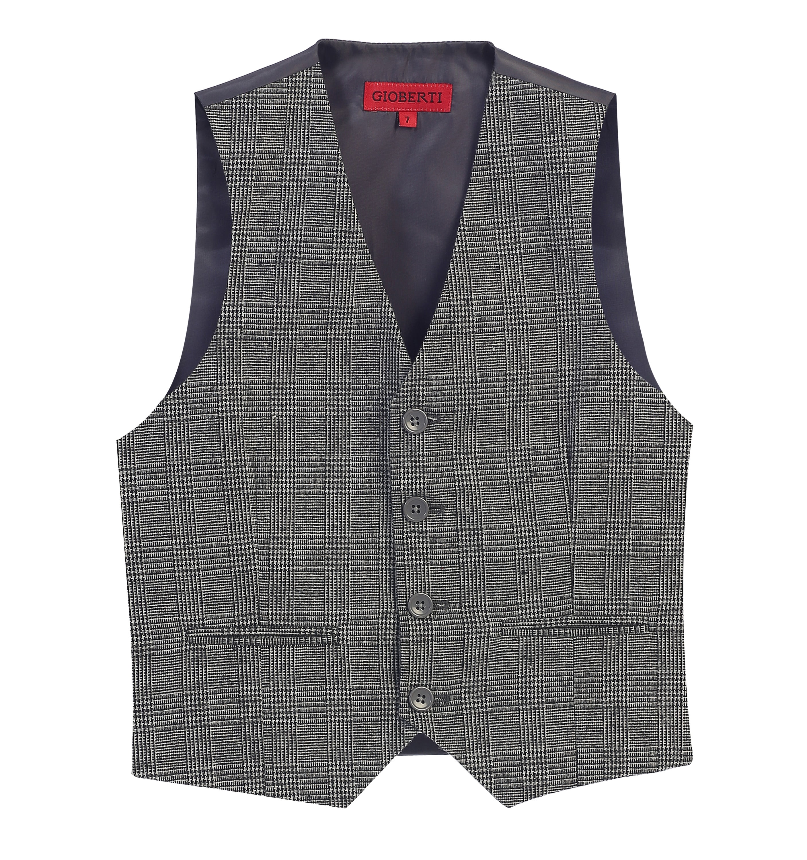 Gioberti Boy's Tweed Plaid Formal Suit Vest - Walmart.com