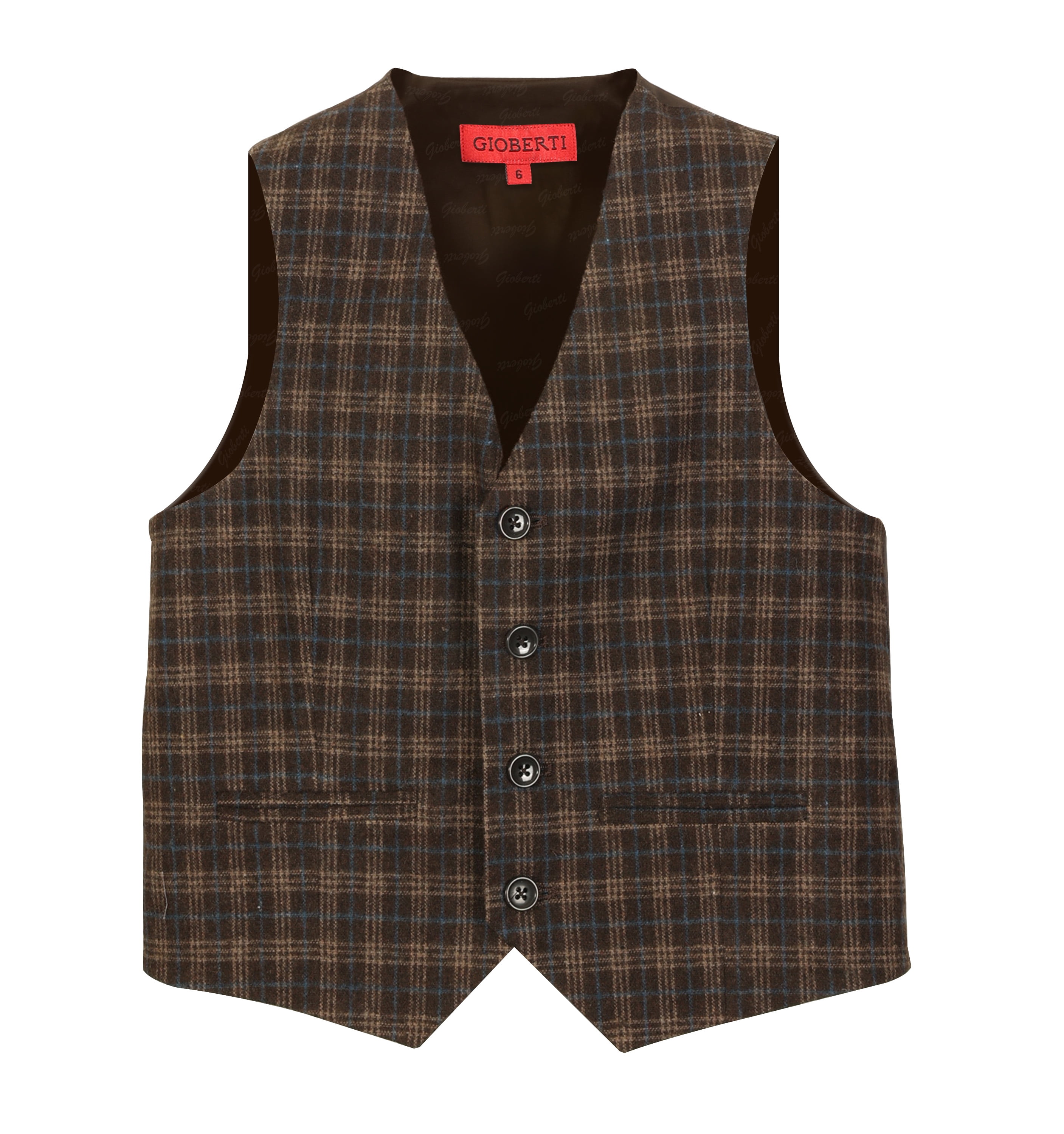 Gioberti Boy's Tweed Plaid Formal Suit Vest - Walmart.com