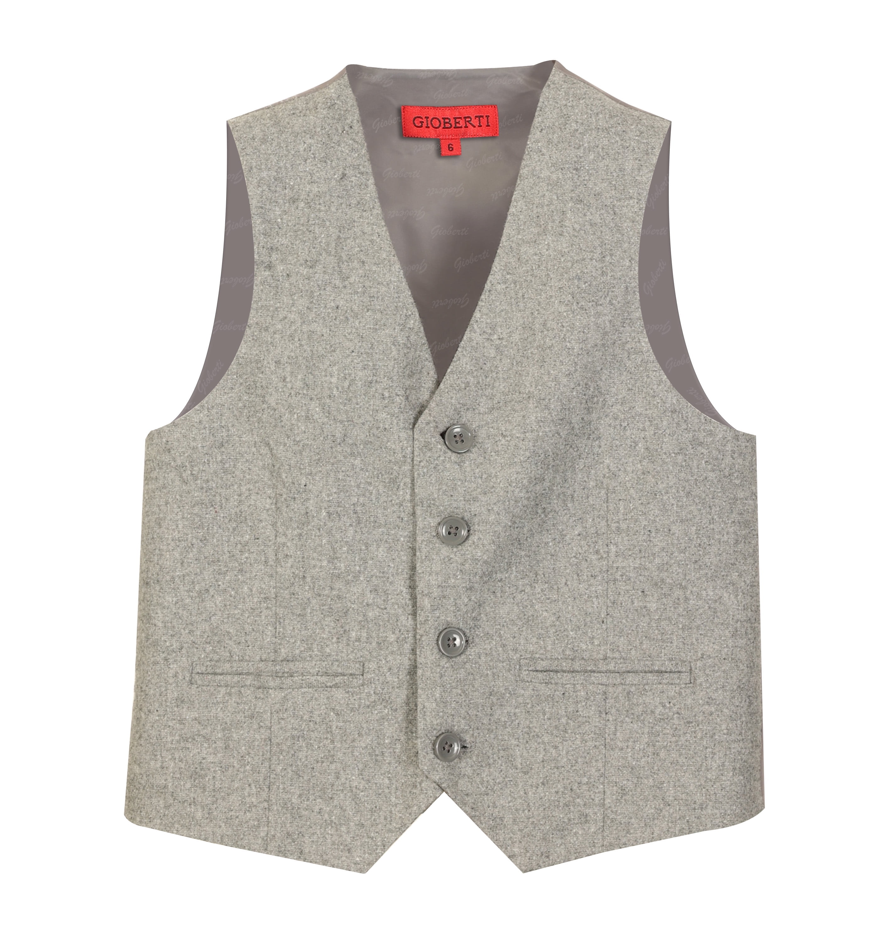 Gioberti Boy's Tweed Plaid Formal Suit Vest - Walmart.com