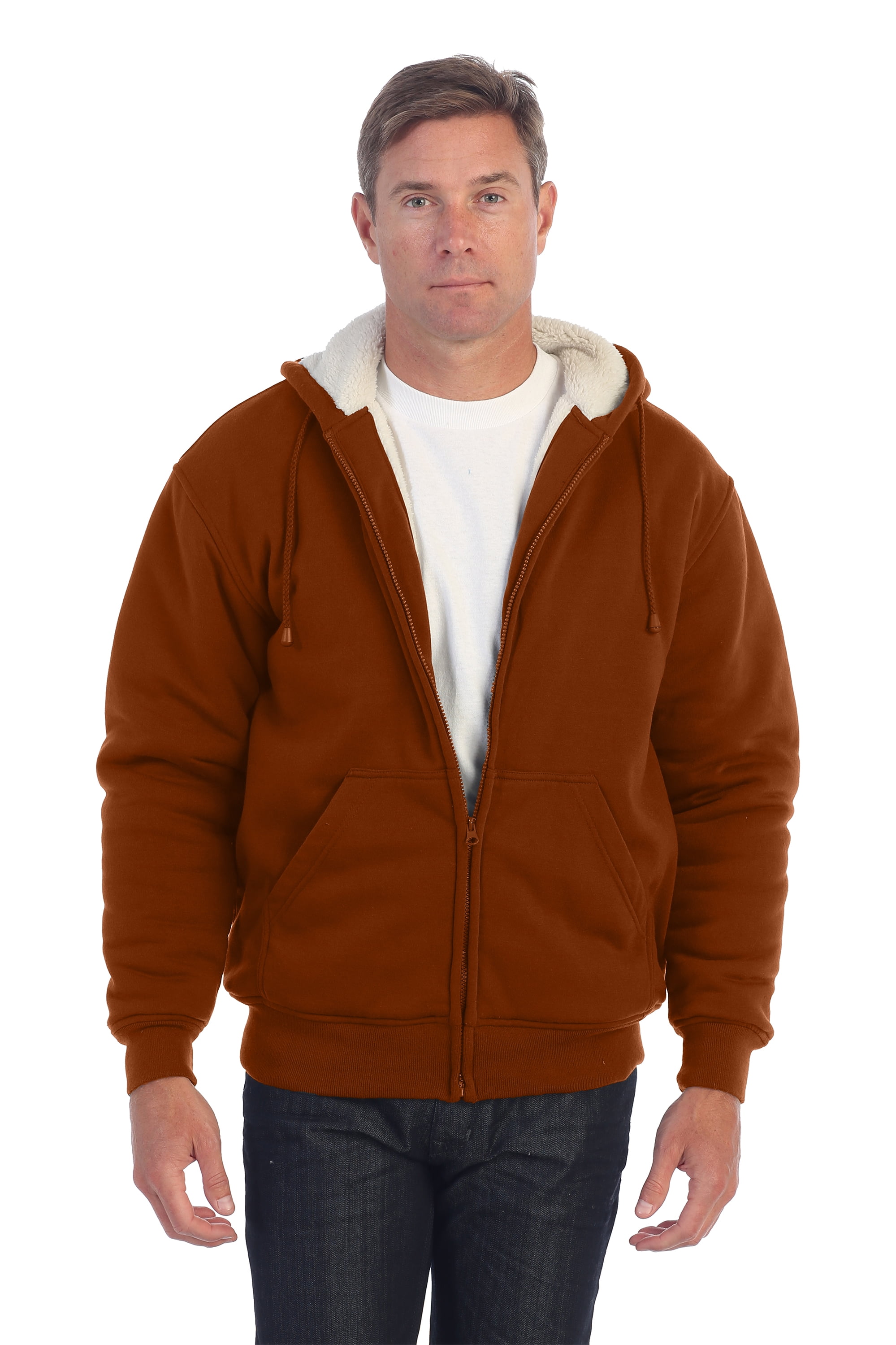 Gioberti Men's Heavyweight Sherpa Lined Fleece Hoodie Jacket Color ...