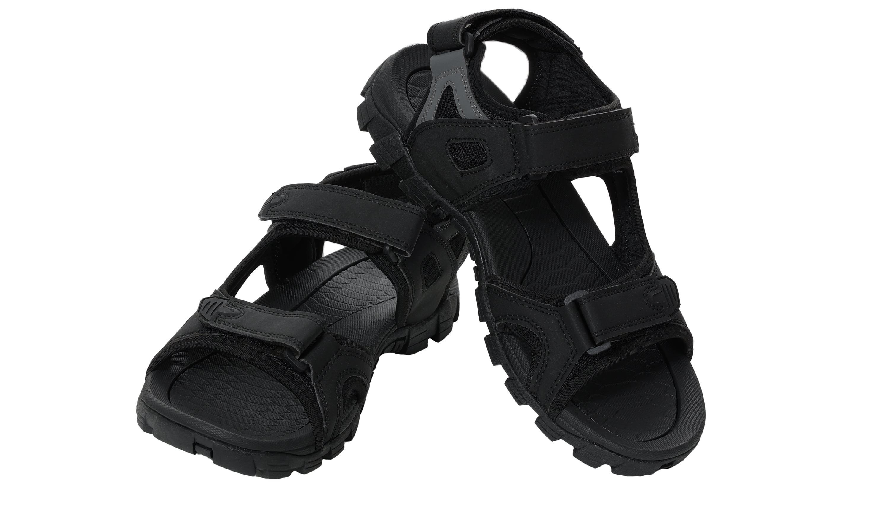 Gioberti Men Open Toe Sandals, Adjustable Straps, Arch Support, Black ...