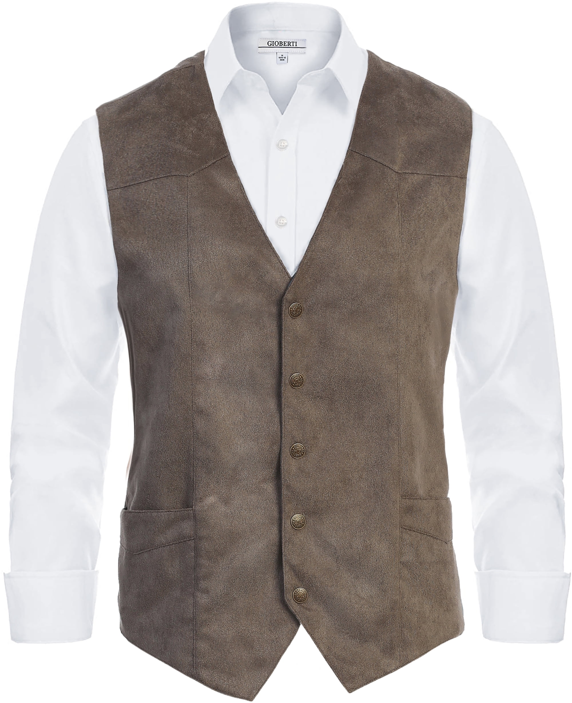 Gioberti Men's 5 Button Faux Suede Vest - Walmart.com
