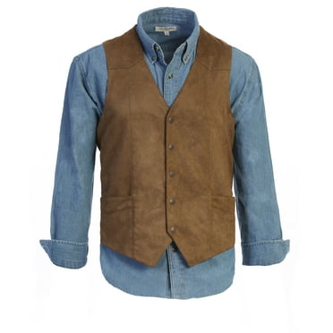 wrangler men's unlined vest, denim, large - Walmart.com