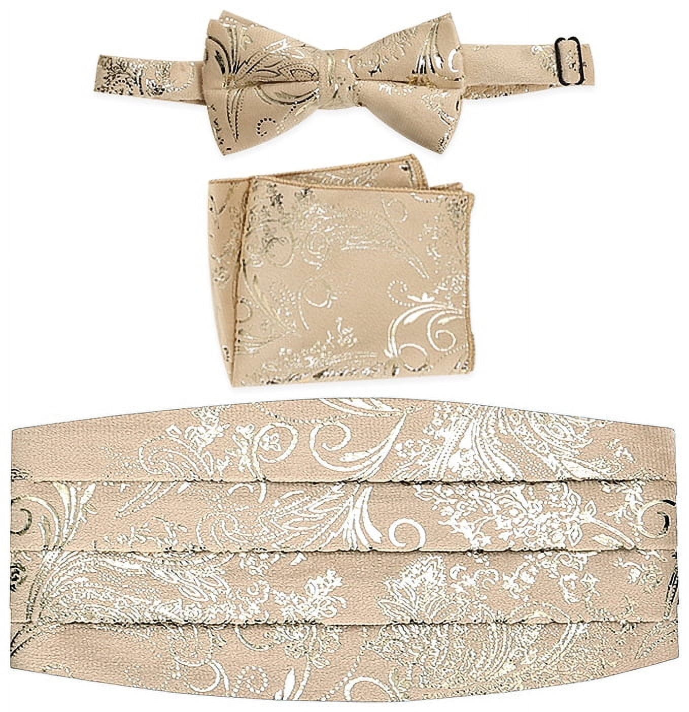 Gioberti Men's Adjustable Satin And Paisley Cummerbund Set With Formal ...