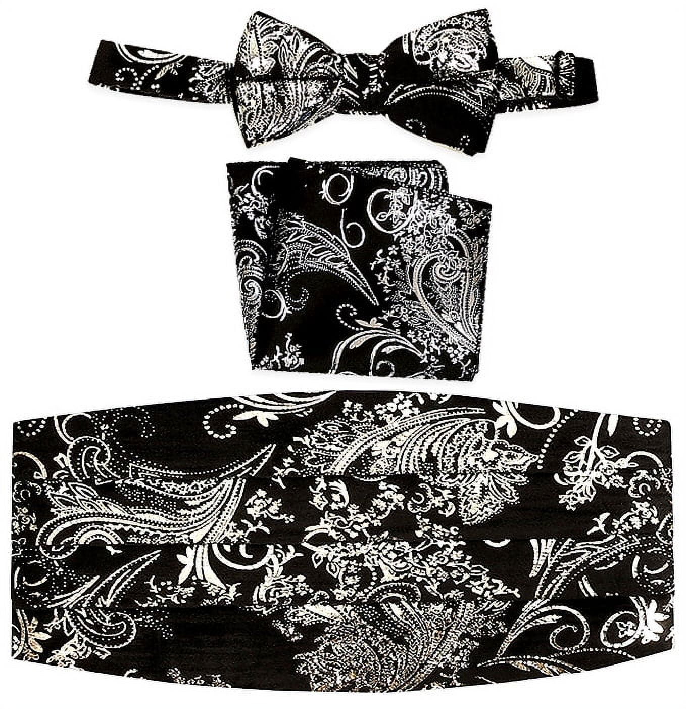 Gioberti Men's Adjustable Satin And Paisley Cummerbund Set With Formal ...