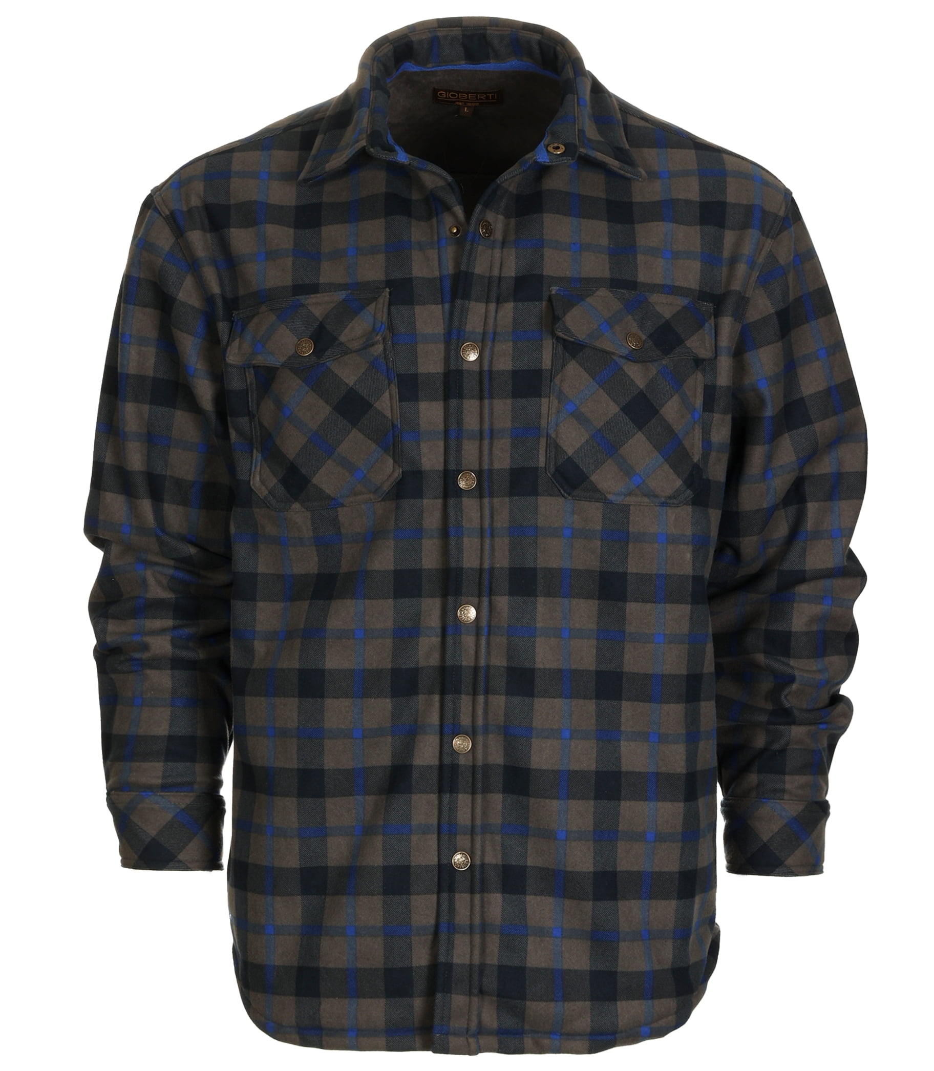 Gioberti Men's Checkered Flannel Jacket W/ Velvet Underlining Color: 93 ...
