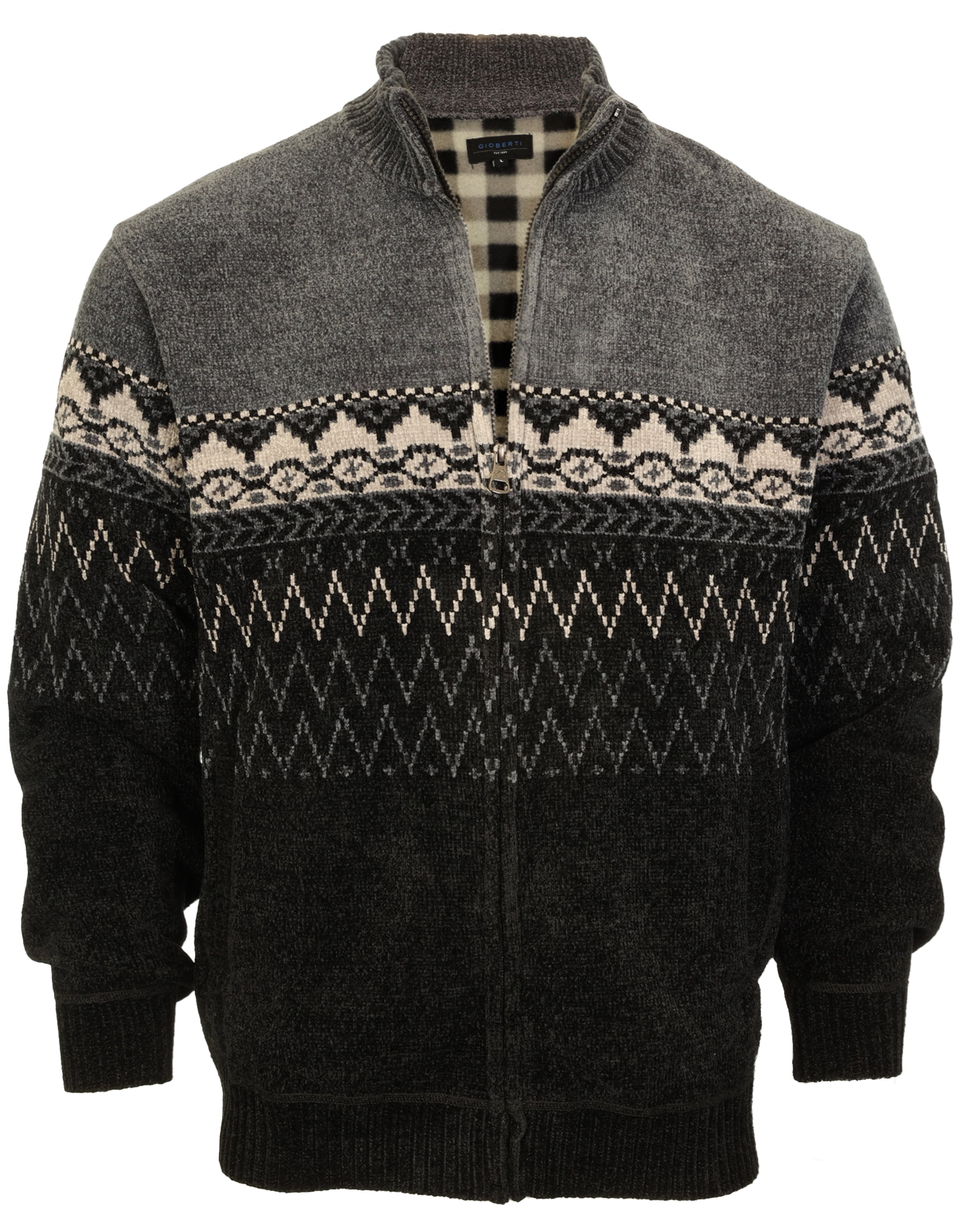 Gioberti Men's Knitted Chenille Cardigan Sweater With Flannel Lining ...
