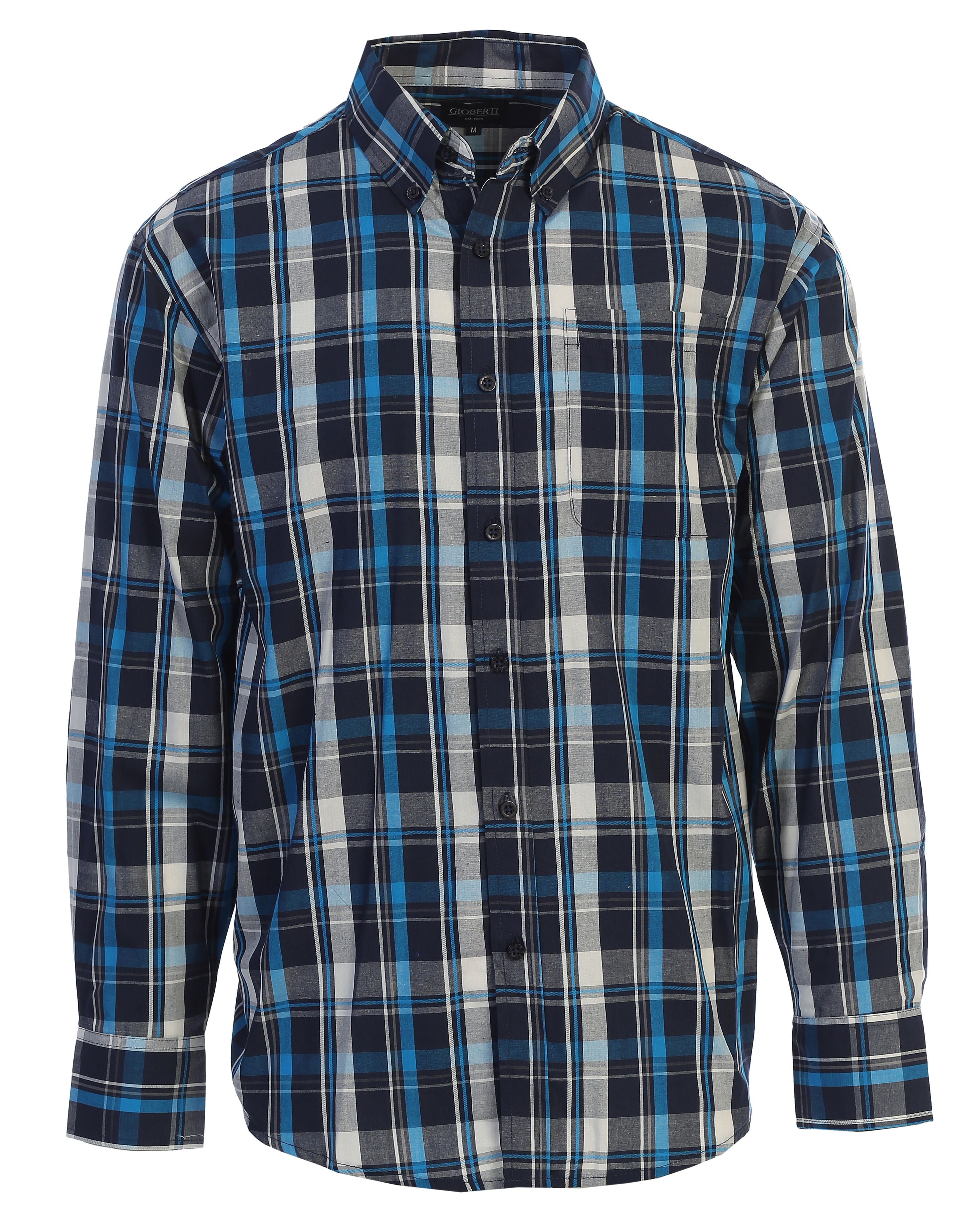 Gioberti Men's Long Sleeve Plaid Shirt - Walmart.com