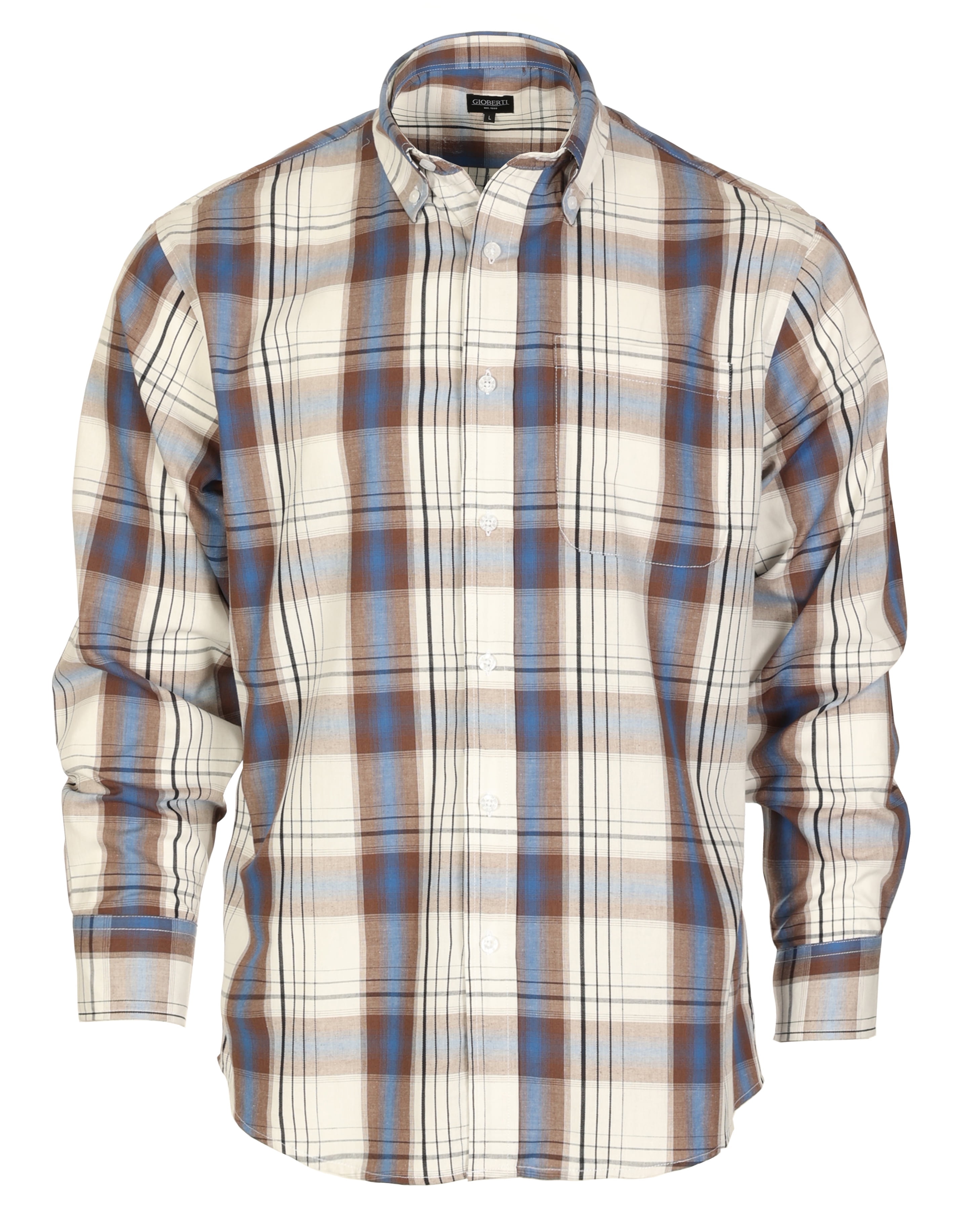 Gioberti Men's Long Sleeve Plaid Shirt - Walmart.com