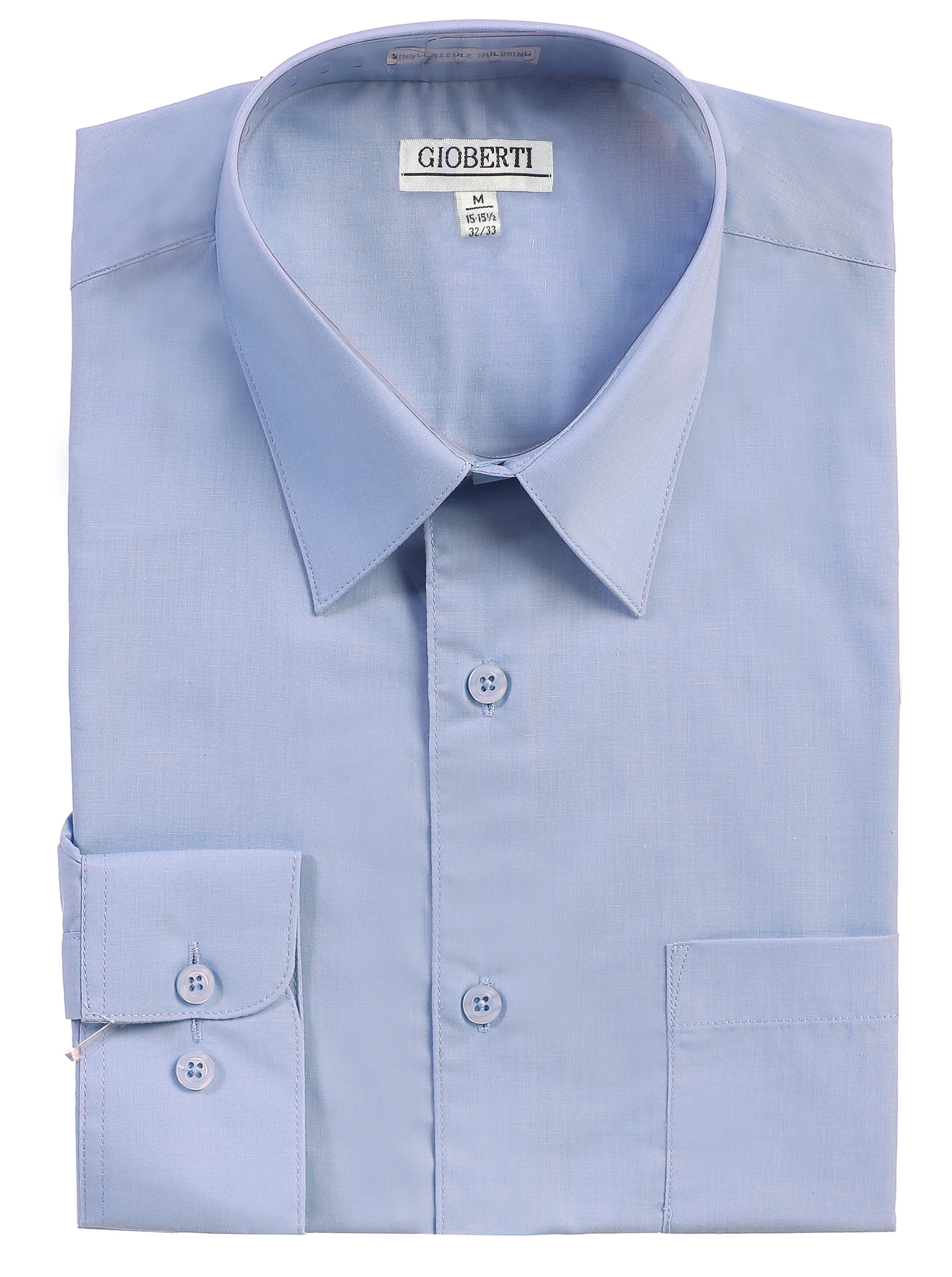 Gioberti Men's Long Sleeve Solid Dress Shirt - Walmart.com