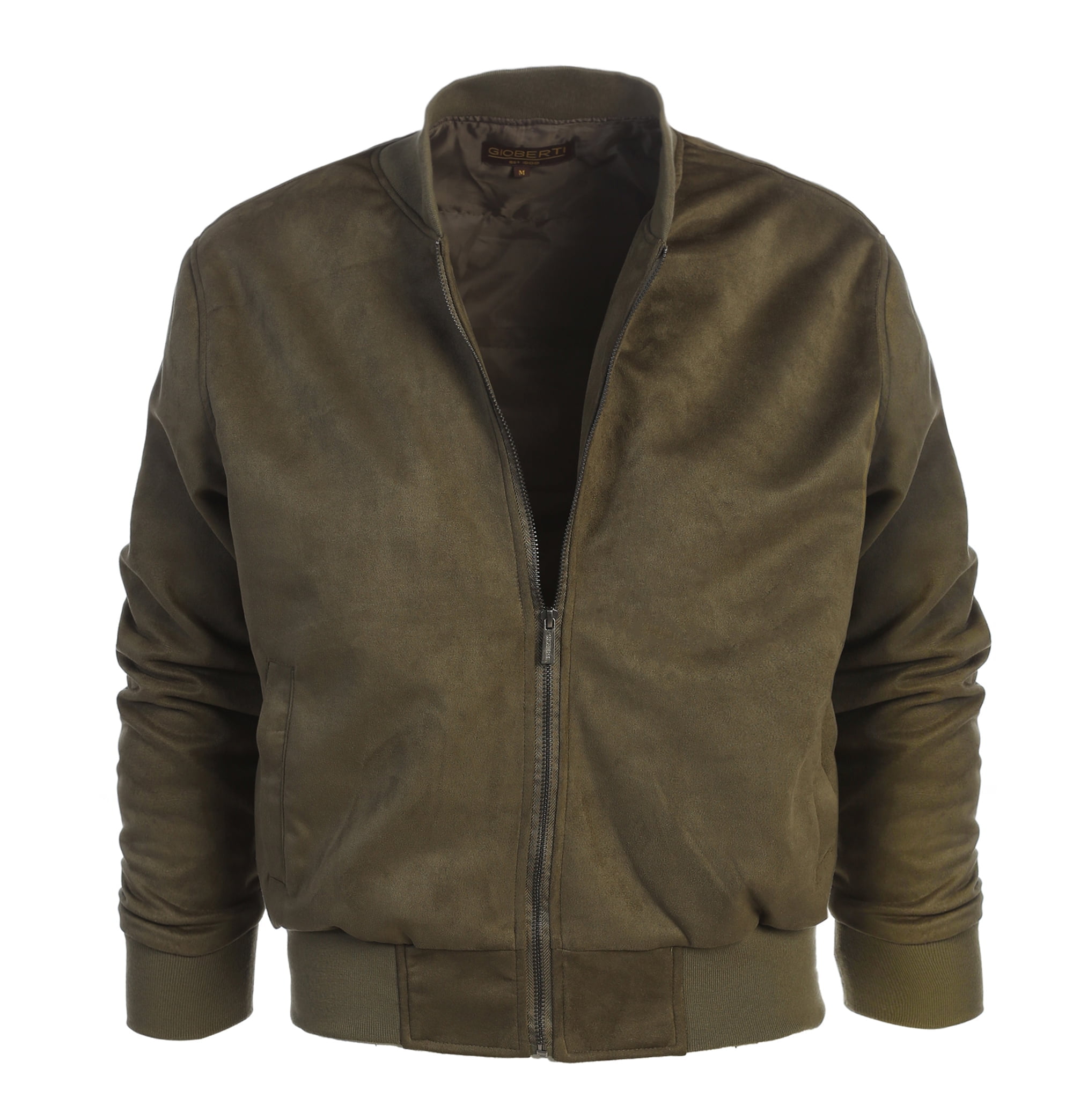 Gioberti Men's Padded Faux Suede Bomber Jacket with Warm Inner Padding ...