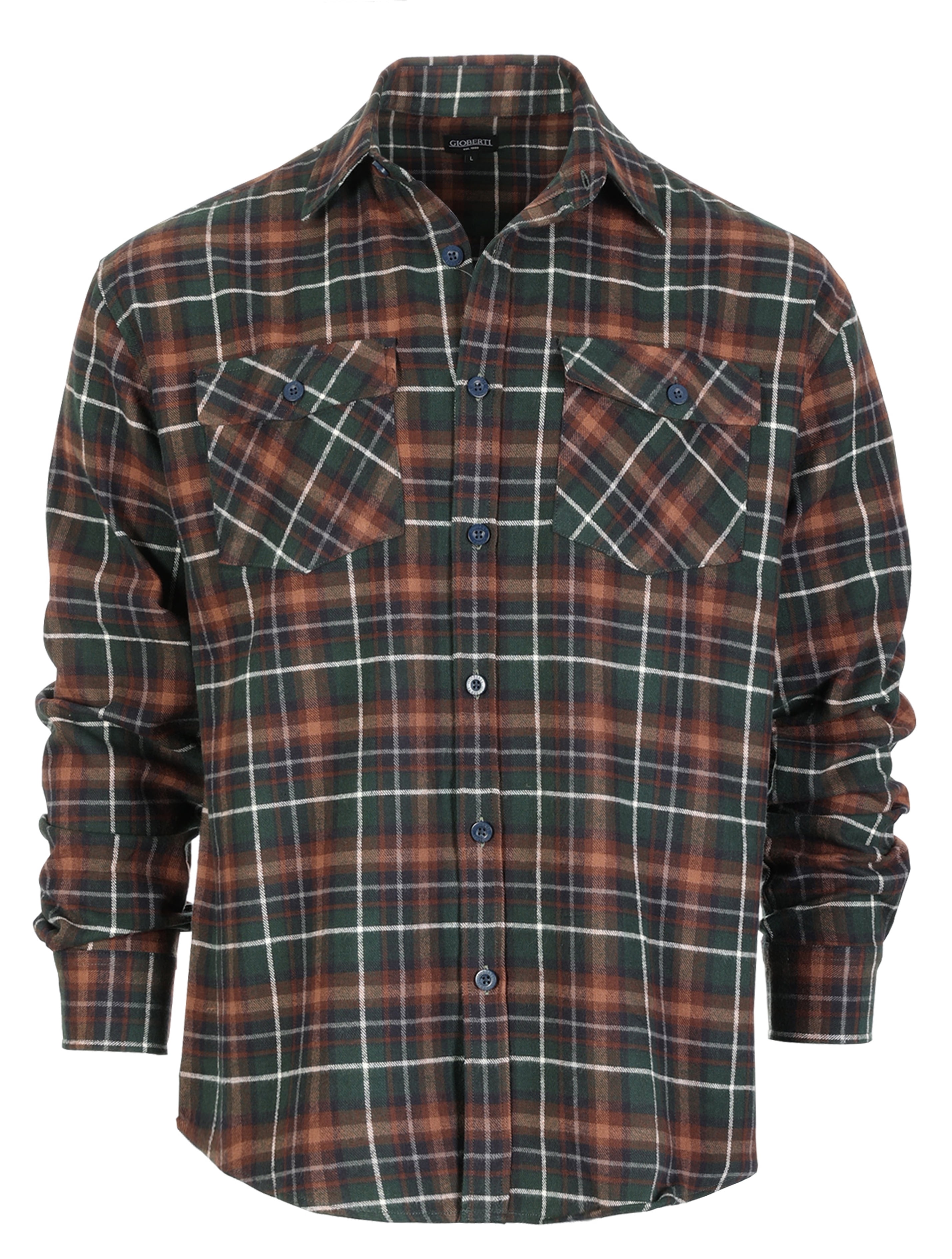 Gioberti Men's Plaid Checkered Brushed Flannel Shirt - Walmart.com