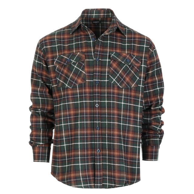Gioberti Men's Plaid Checkered Brushed Flannel Shirt - Walmart.com