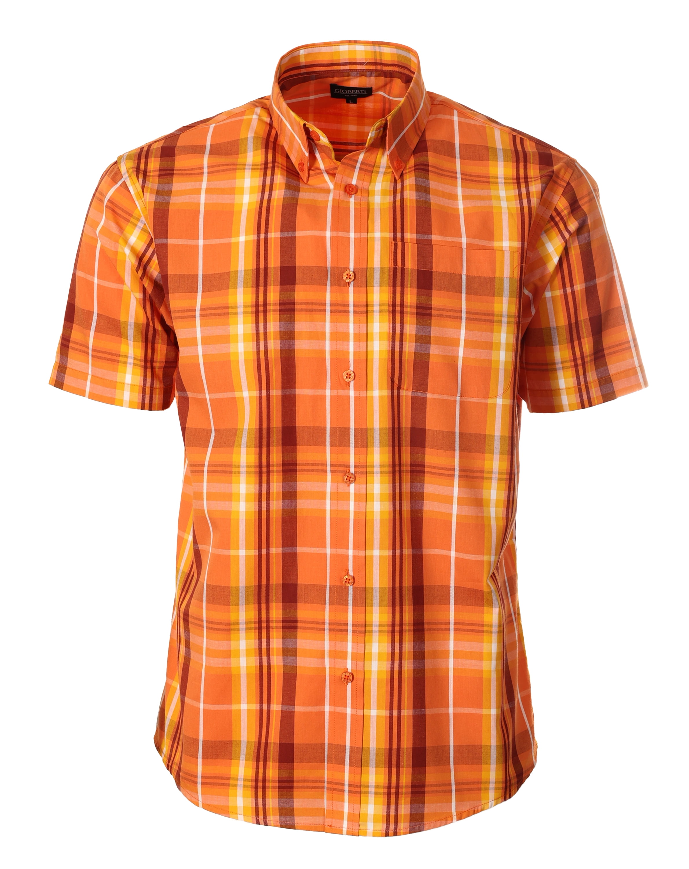 Gioberti Men's Plaid Short Sleeve Shirt - Walmart.com