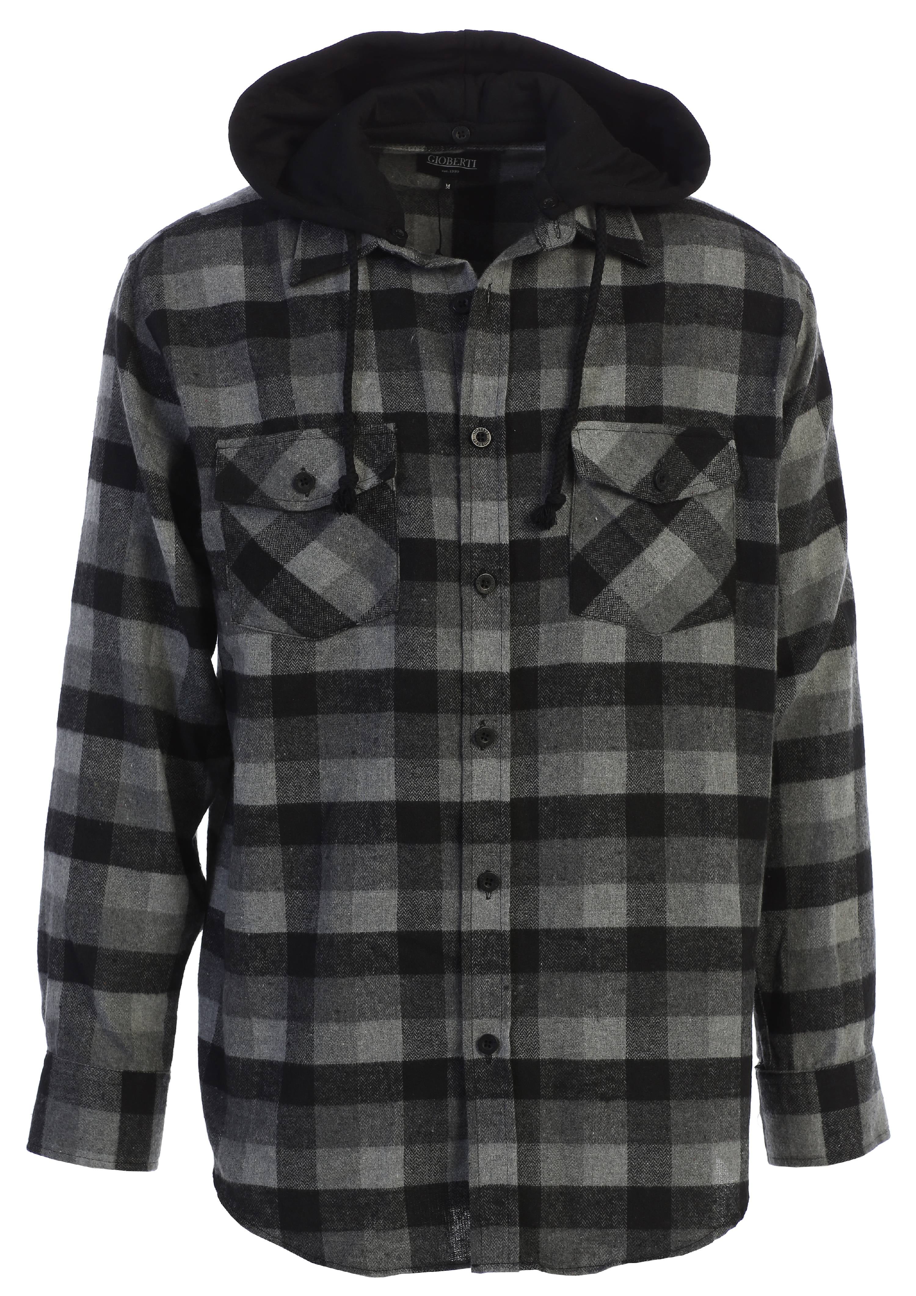Gioberti Men's Removable Hoodie 100% Cotton Plaid Checkered Flannel ...