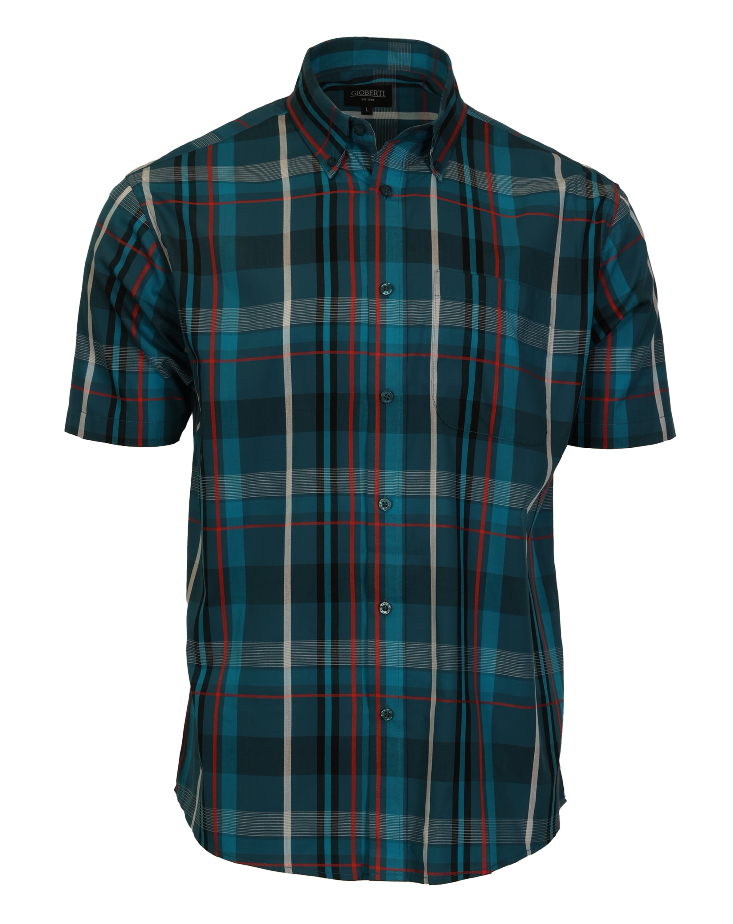 Gioberti Men's Short Sleeve Plaid Shirt - Walmart.com