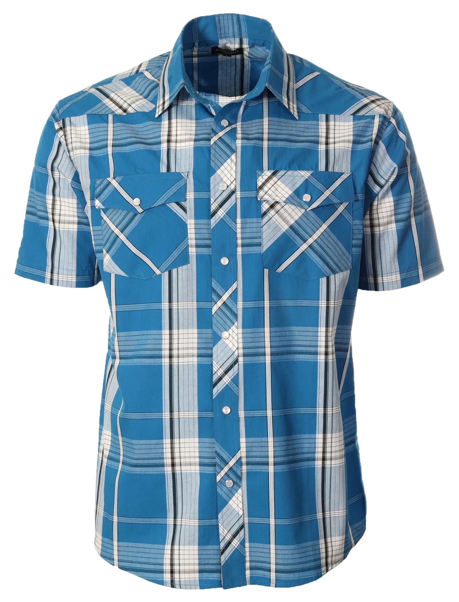 Gioberti Mens Western Cowboy Short Sleeve Shirt with Snap Buttons ...