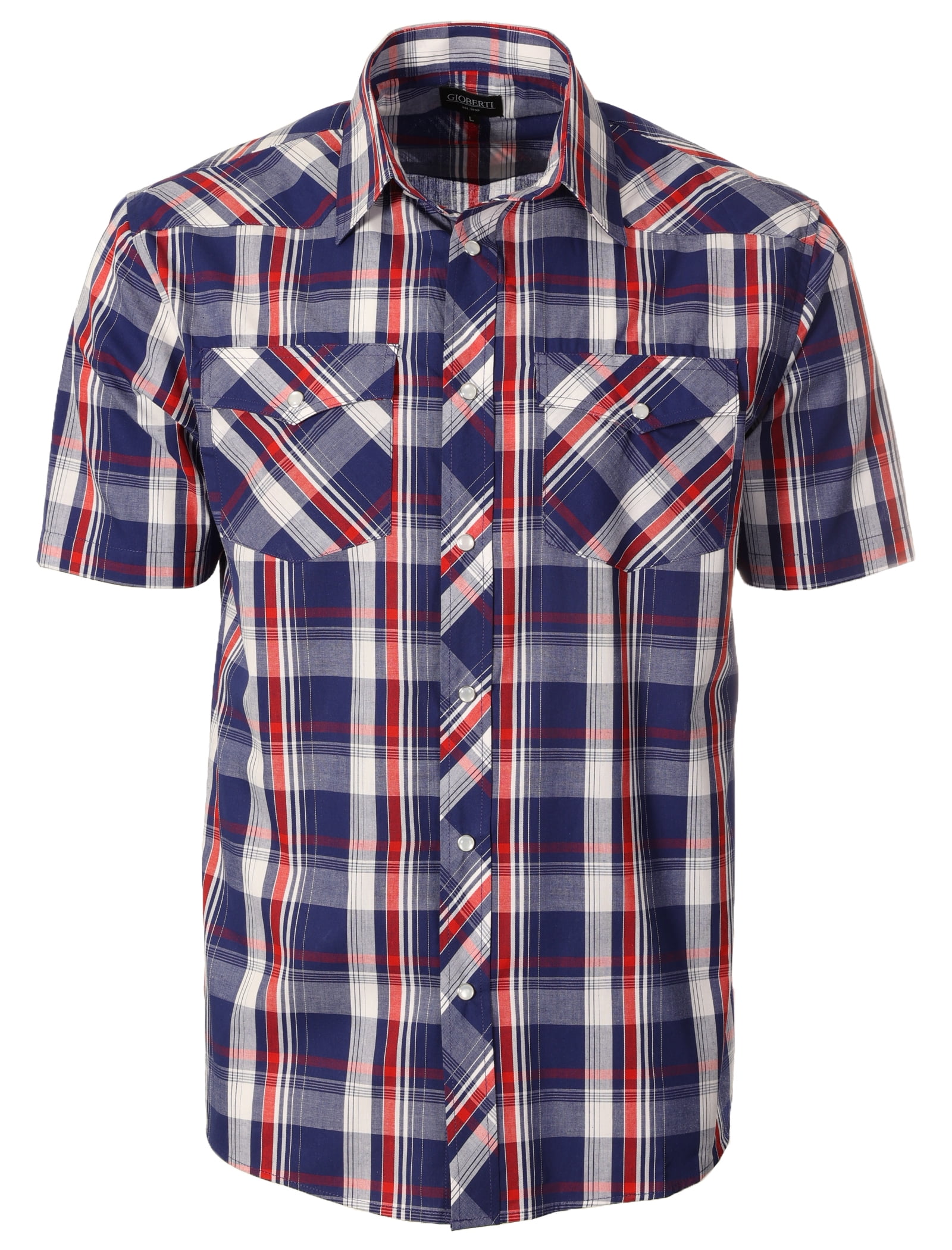 Gioberti Mens Western Cowboy Short Sleeve Shirt with Snap Buttons ...