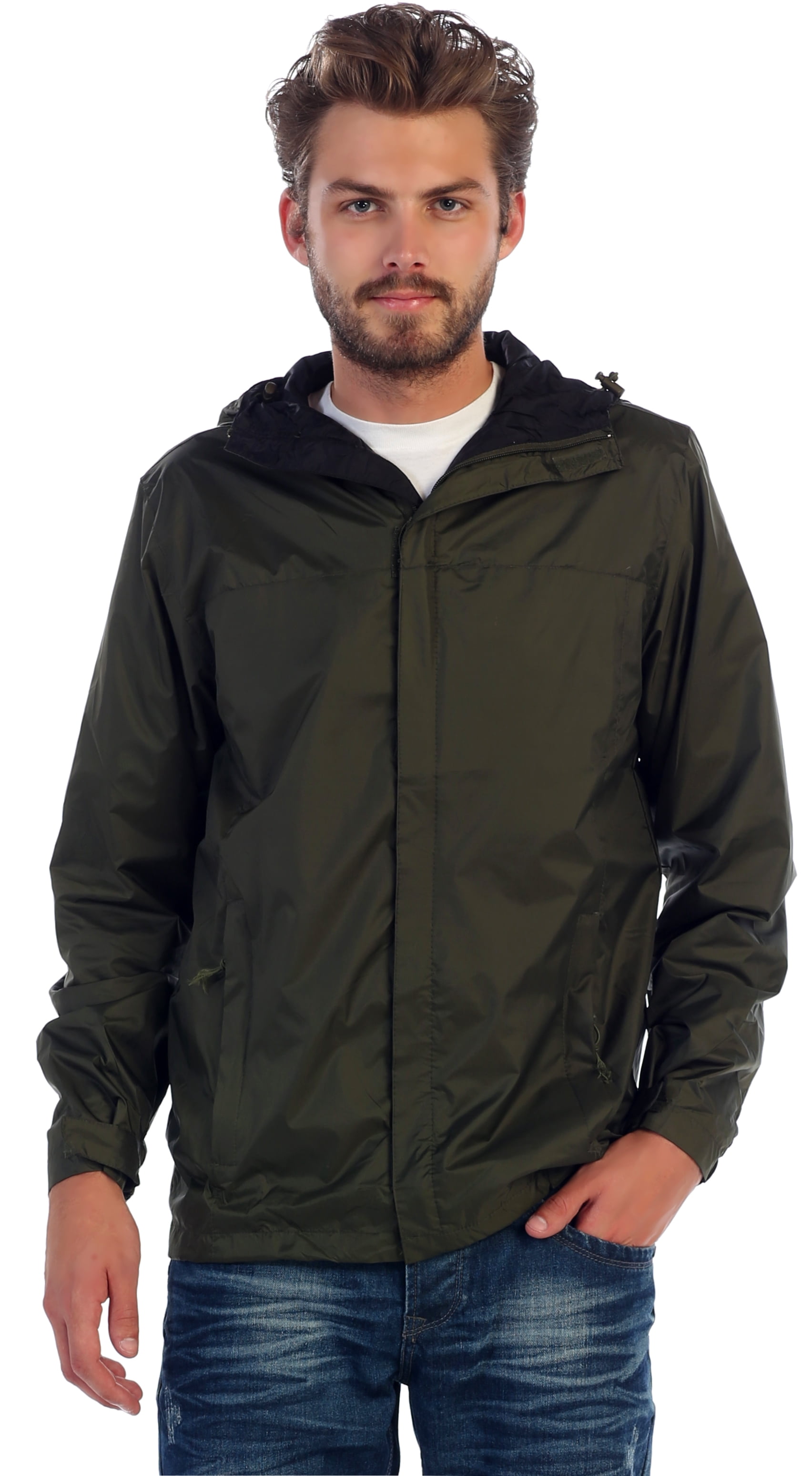 Gioberti Waterproof Polyester Olive Rain Jacket (Men's XL) - Walmart.com