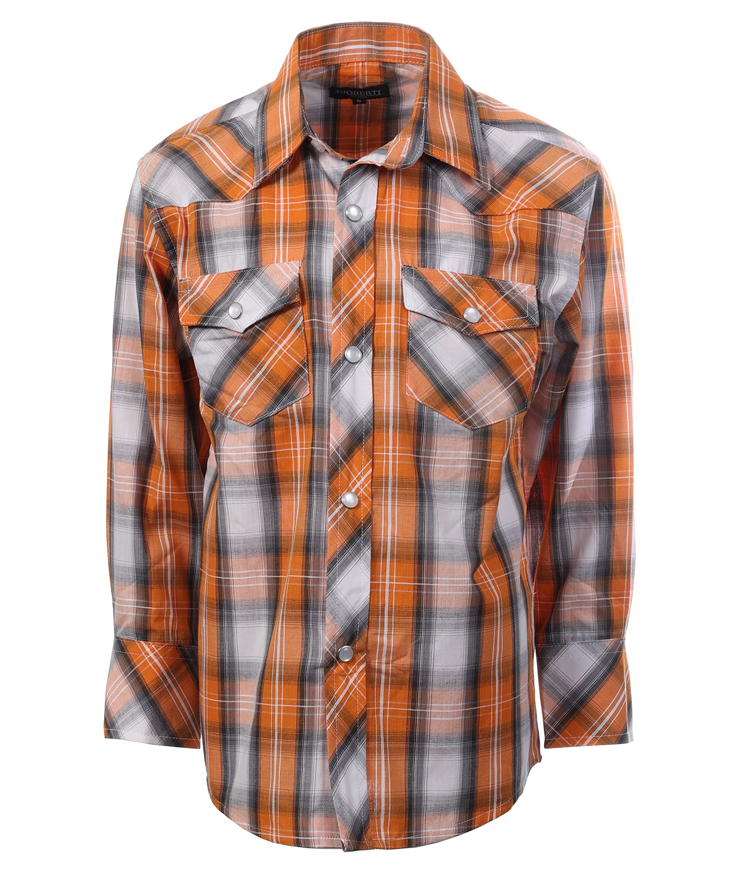 Gioberti Men's Western Plaid Long Sleeve Shirt with Pearl Snap ...