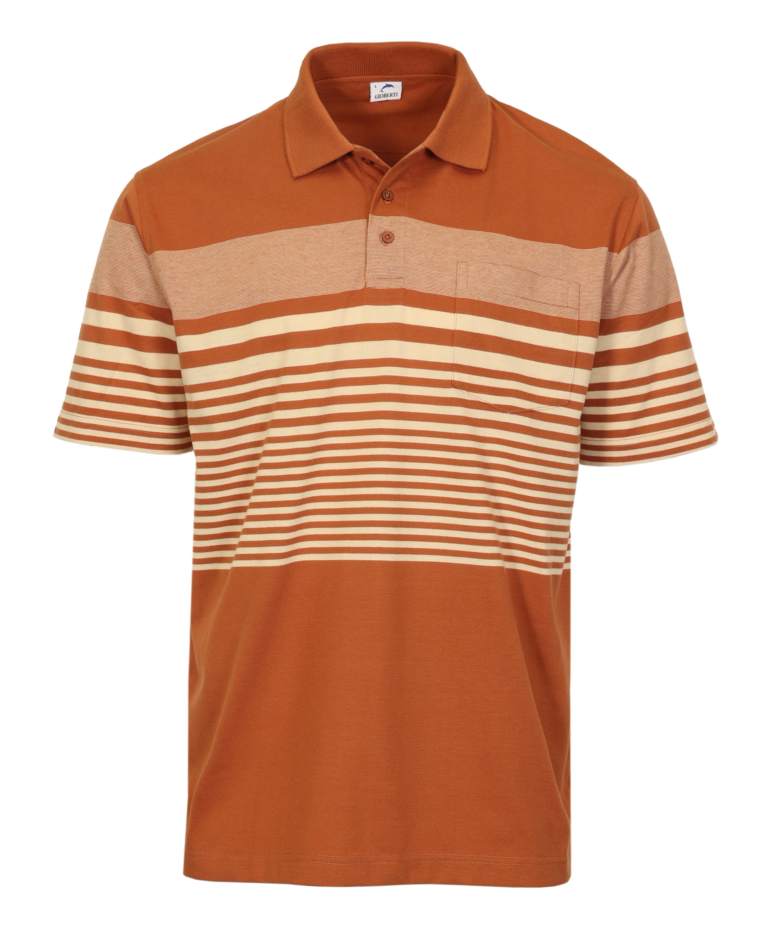 Gioberti Mens Multiple Stripe Polo Shirt with Pocket - Walmart.com